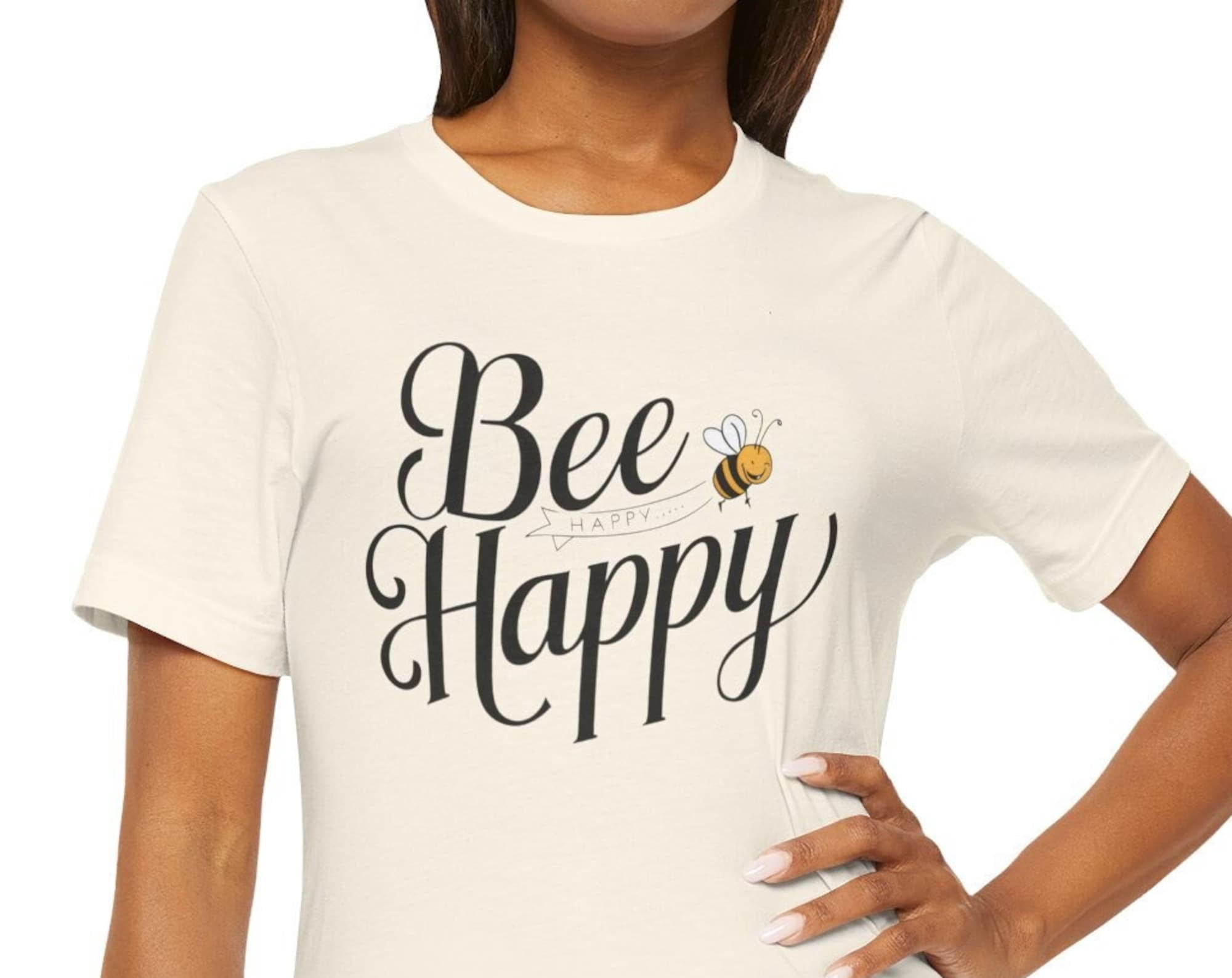 Bee Happy TShirt Cute Bee Graphic Tee Inspirational Positive Vibes ...