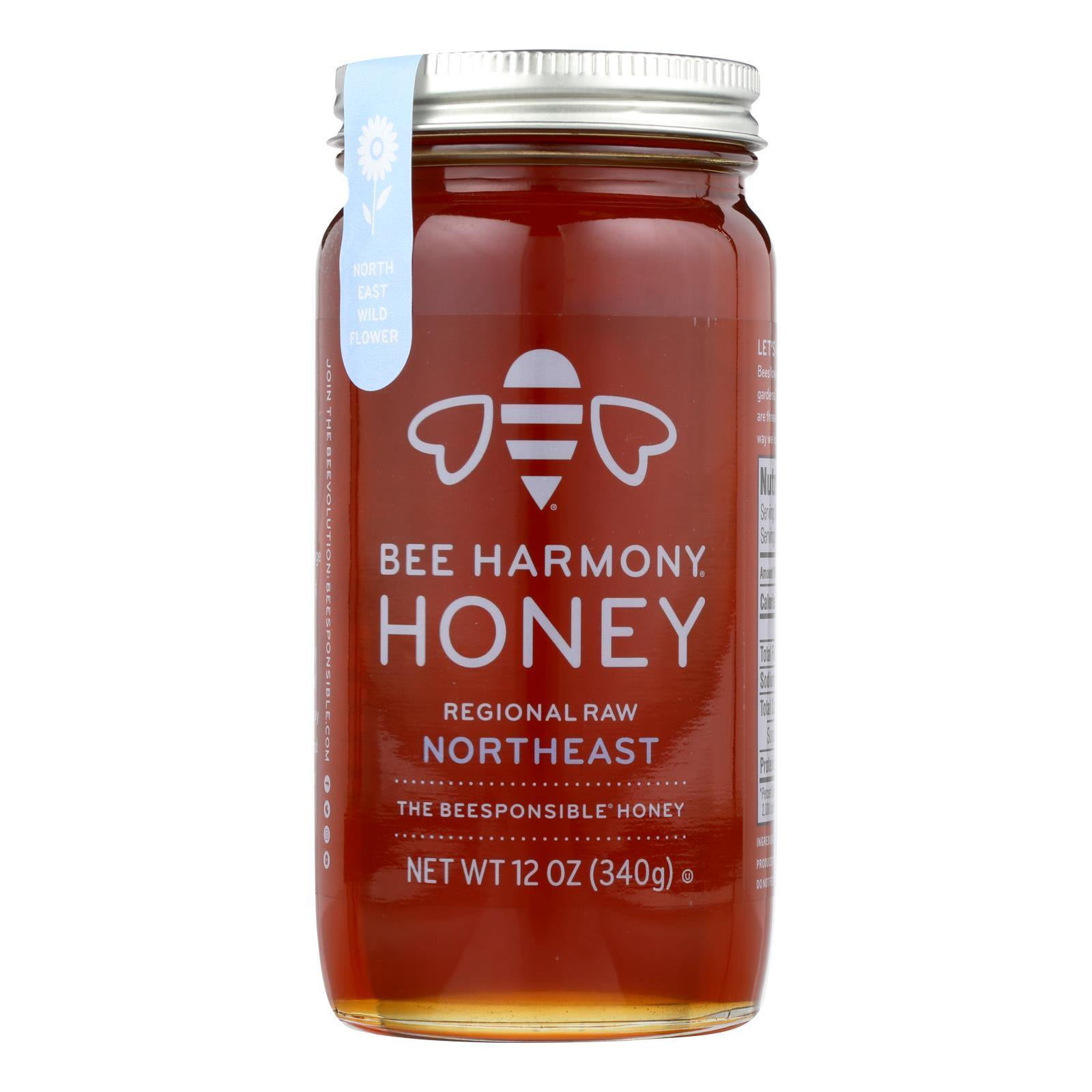 Bee Harmony 2239275 12 oz Regional Raw Northeast Honey - Case of 6 ...