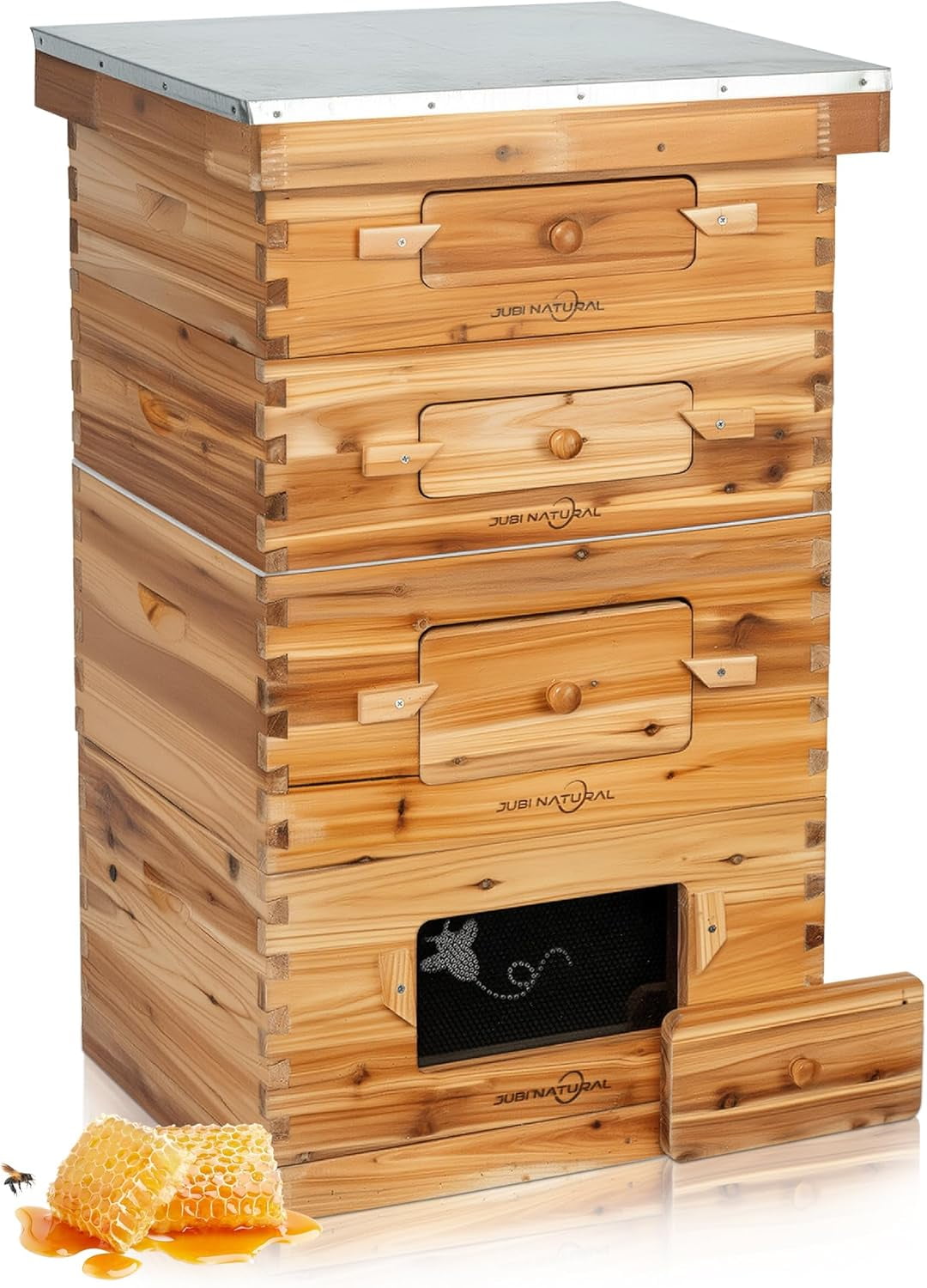 Bee Hive 10 Frame Bee Box Starter Kit, Beeswax Coated Bee Hives for Beekeepers, 2 Deep + 2 ...