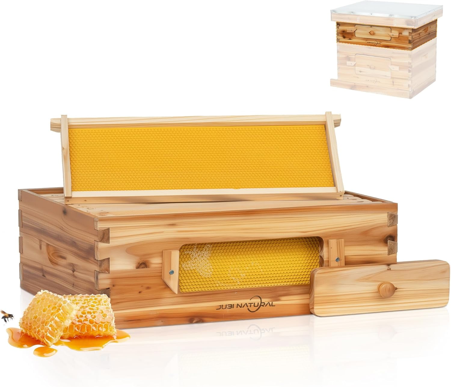 Bee Hive 10 Frame Medium Bee Box with Frames and Foundation, Beeswax ...