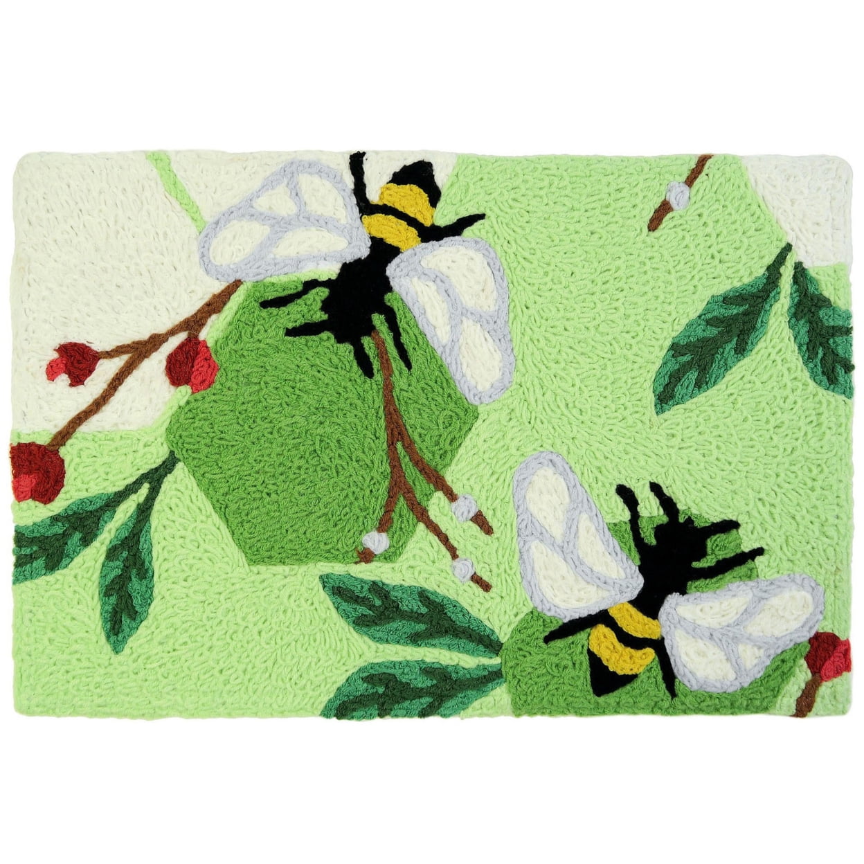 Bee Hive Jellybean Accent Rug with Bees 20"x30" Doormat - Walmart.com