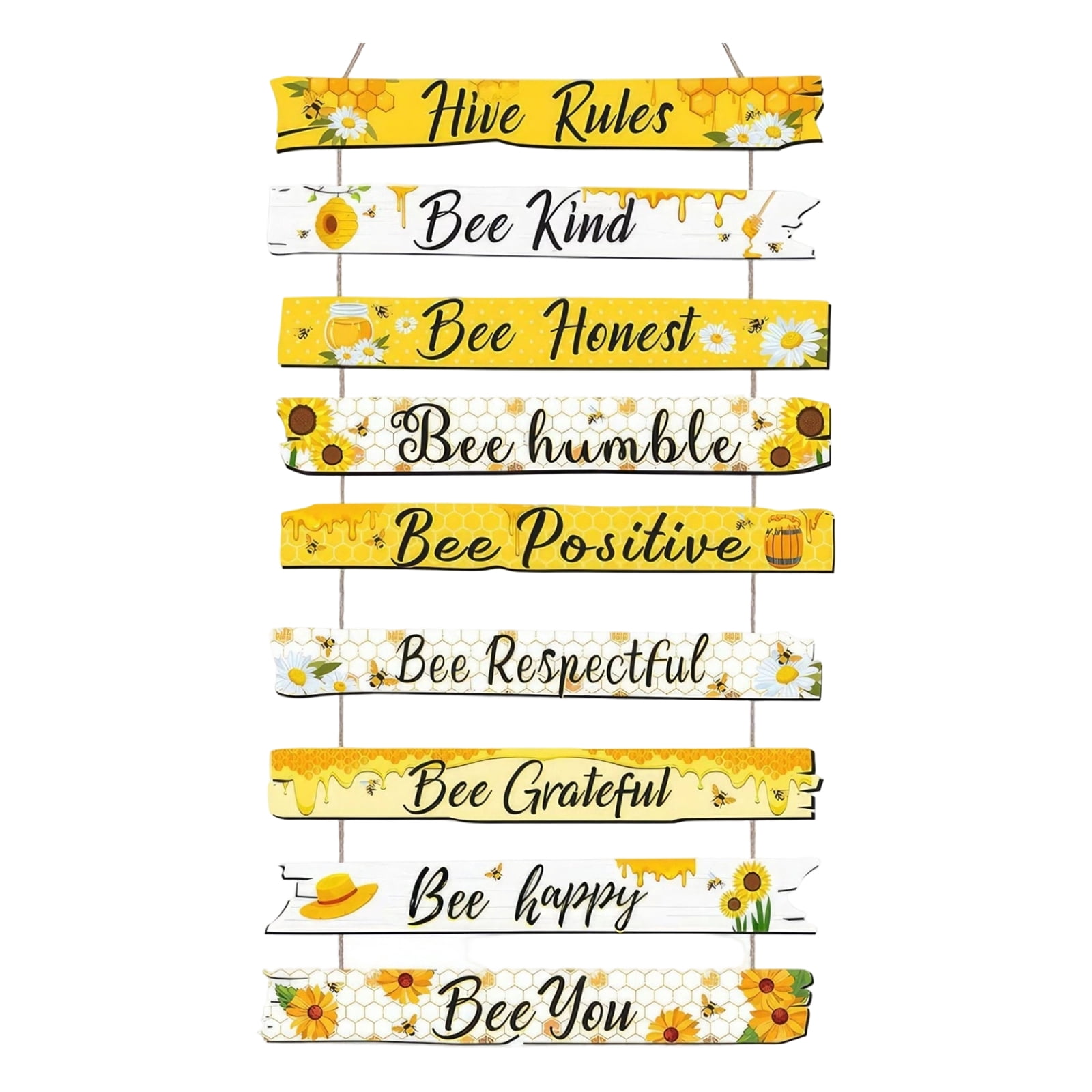 Bee Hive Rules Sign Wooden Bee Classroom Wall Decor Summer ...