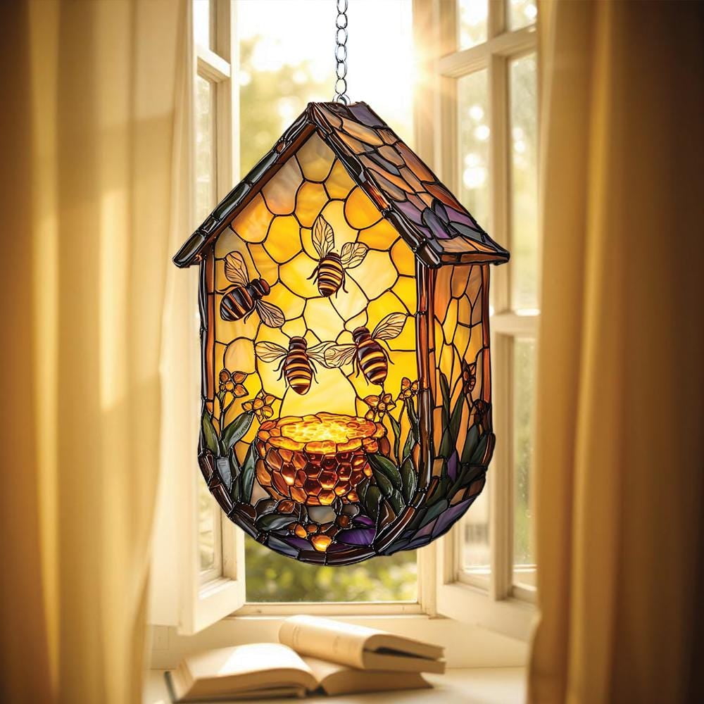 Bee Hive and Bees Acrylic Suncatcher fullxfull Nature-Inspired Window ...