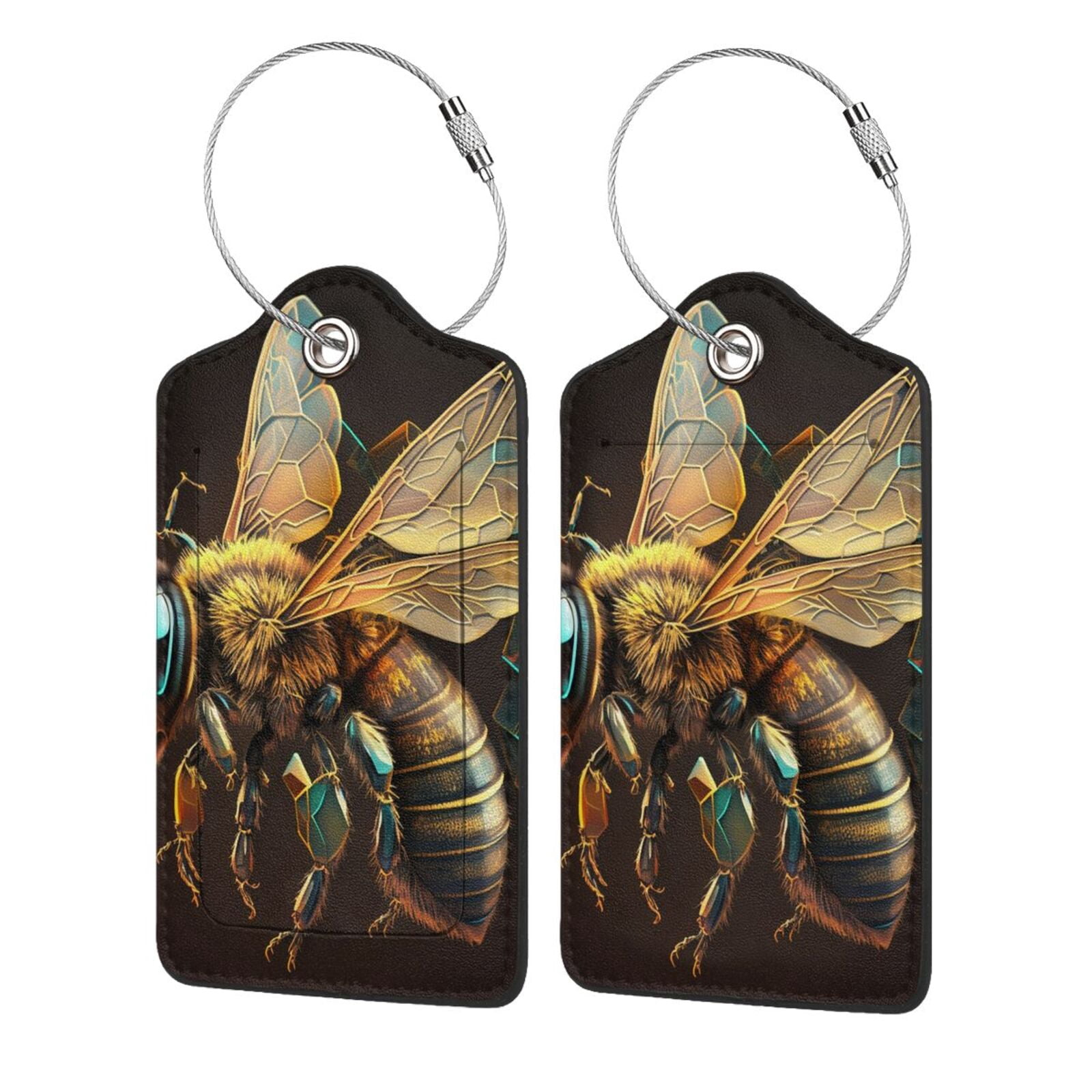 Bee Honey Honeybee Cool Luggage Tag for Suitcase 2 Pack Leather Travel ...