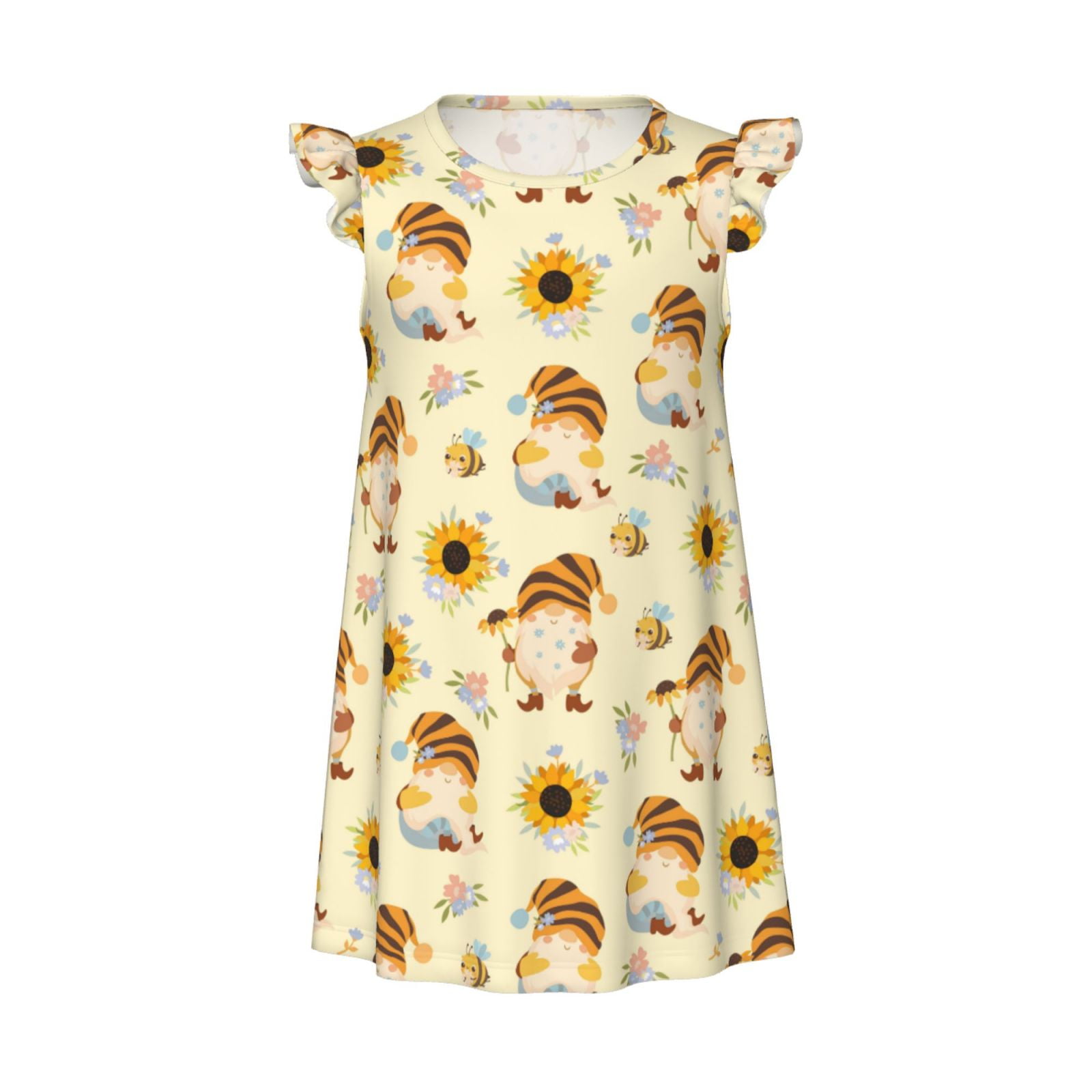 Bee Honey Honeycomb Bee Girls Nightgowns, Flutter Sleeve Pajamas ...
