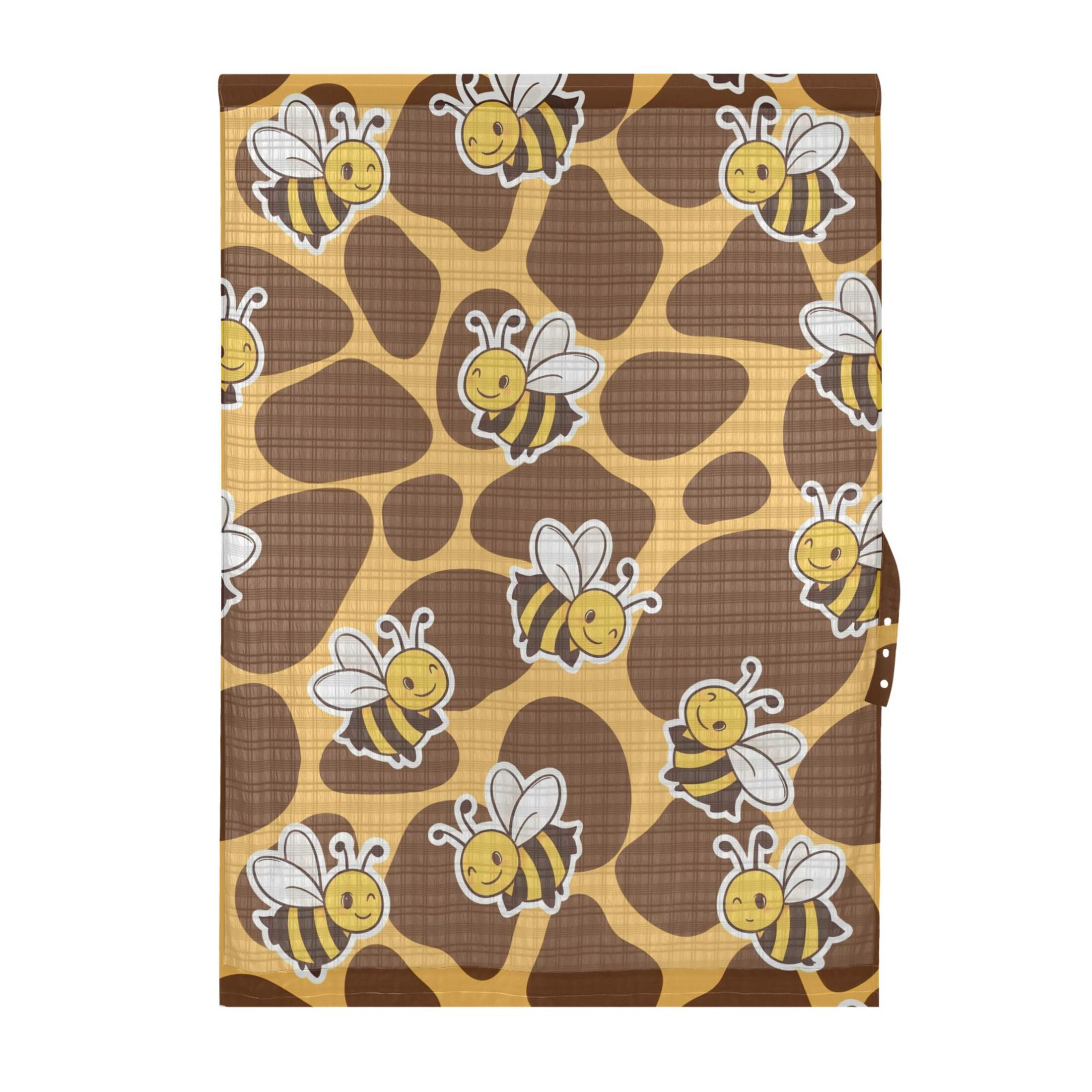 Bee Honeycomb Background Door Curtain Sheer Privacy Light Filtering ...