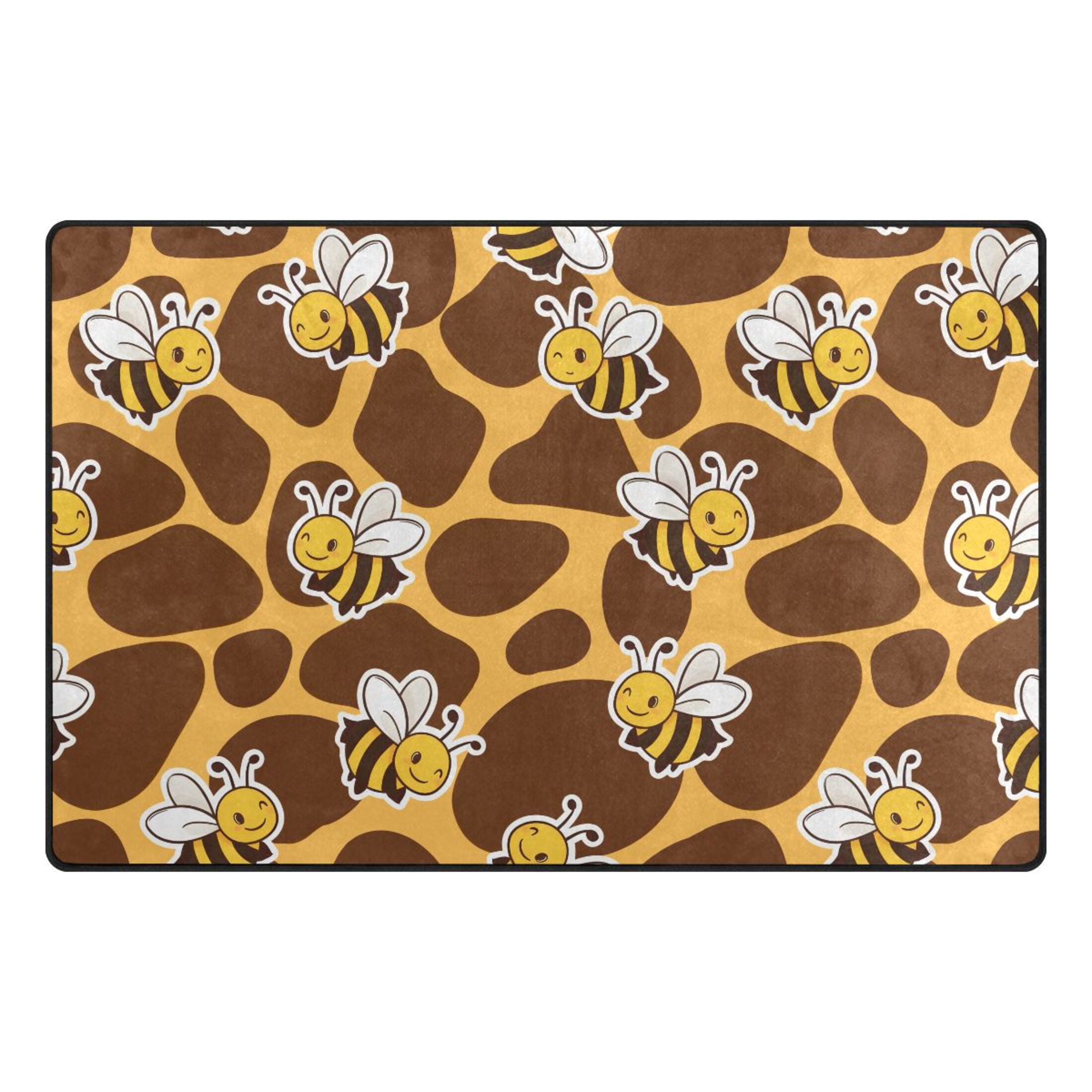 Bee Honeycomb Background Pattern Memory Foam Area Rug 31"x20" Non Slip ...