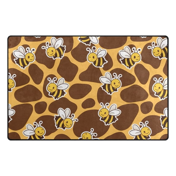 Bee Honeycomb Background Pattern Memory Foam Area Rug 31"x20" Non Slip ...