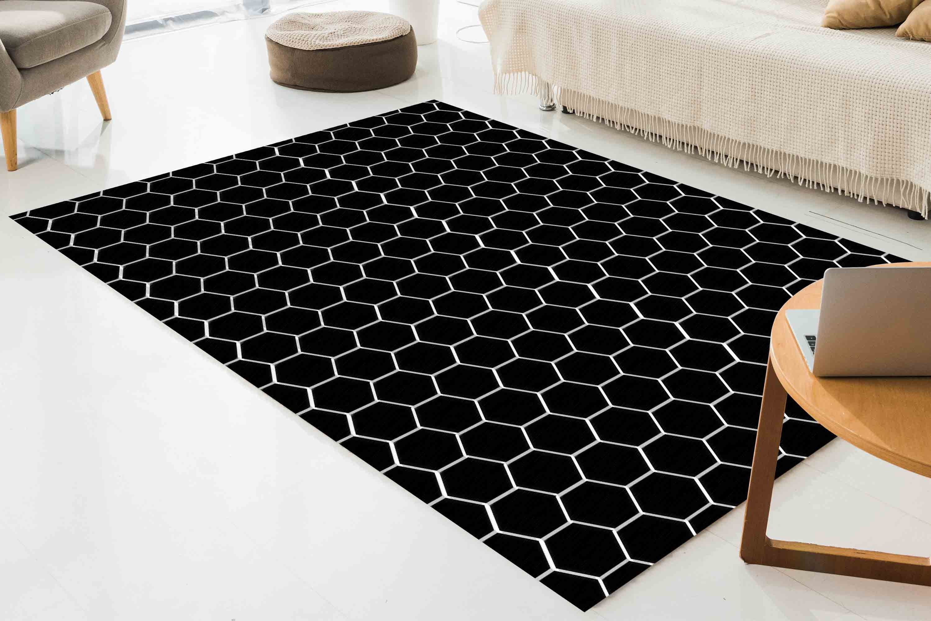 Bee Honeycomb Pattern Rug, Geometric Pattern Rug, Trendy Rugs, Modern ...