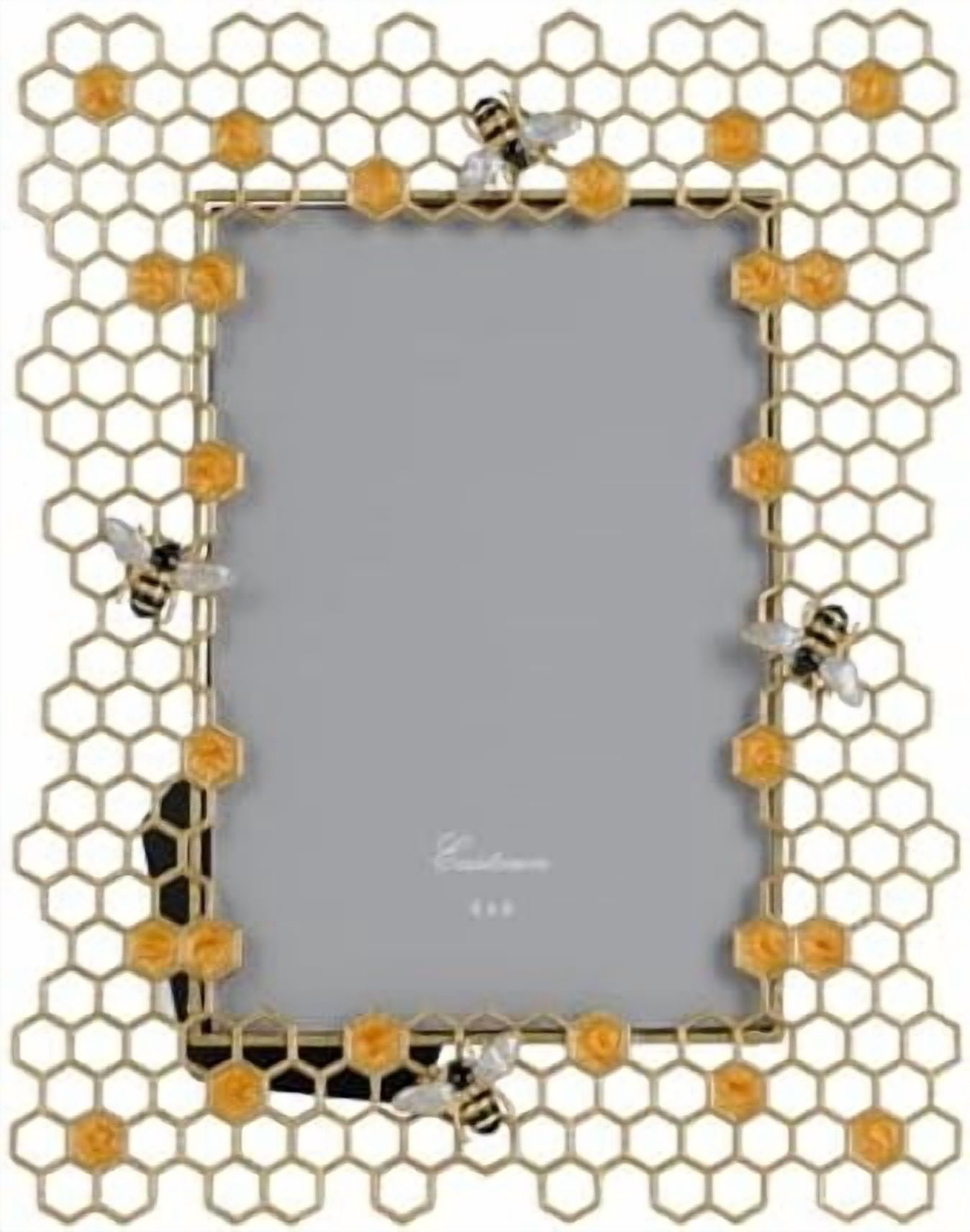 Bee Honeycomb Picture Frame 4x6 Metal HoneyBee Photo Frame for Tabletop ...