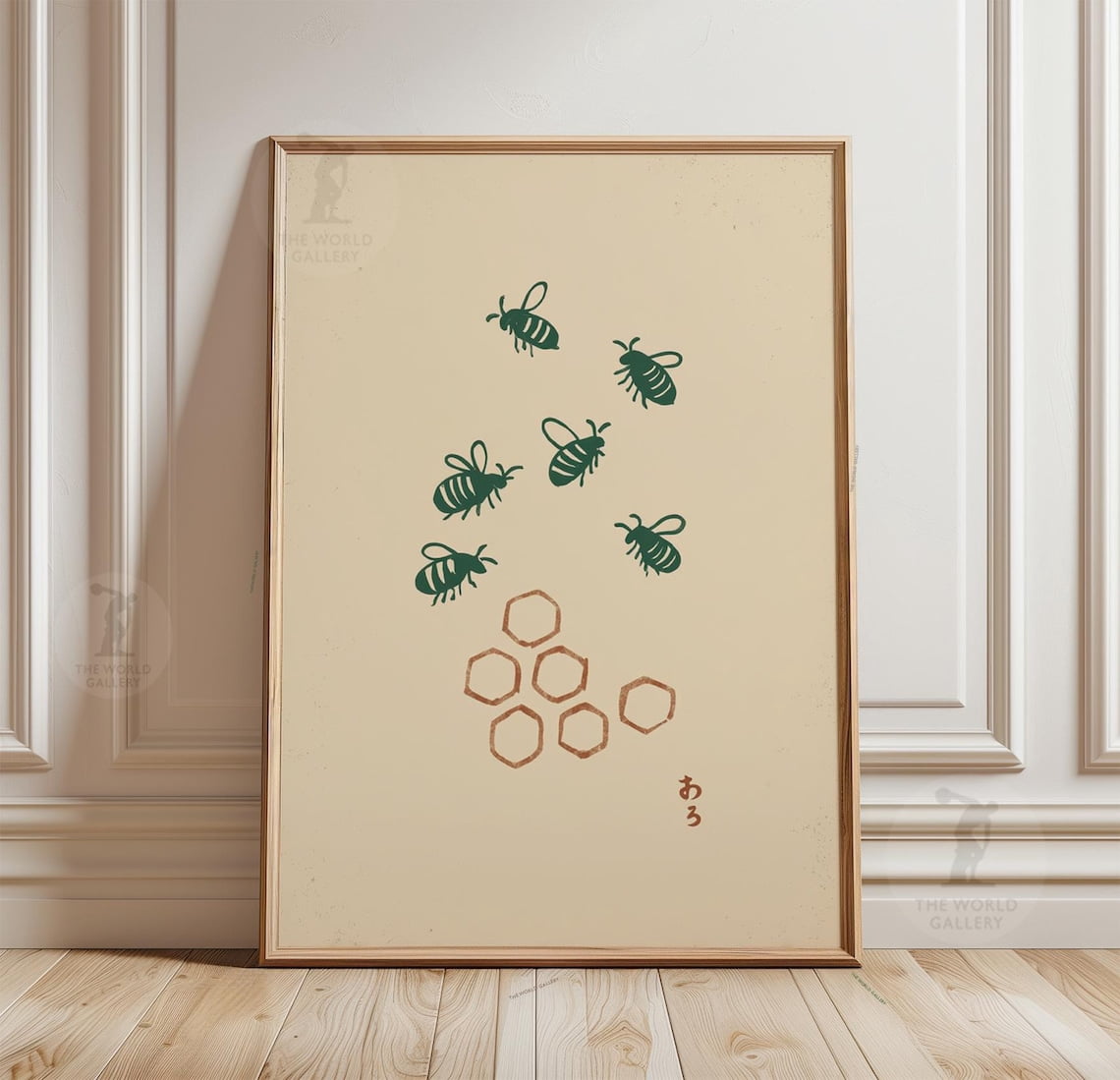 Bee Honeycomb Poster Minimal Insect Art Simple Nature Wall Decor Art ...