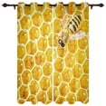 Bee Honeycomb Window Curtains For Living Room Luxury Bedroom Decor ...