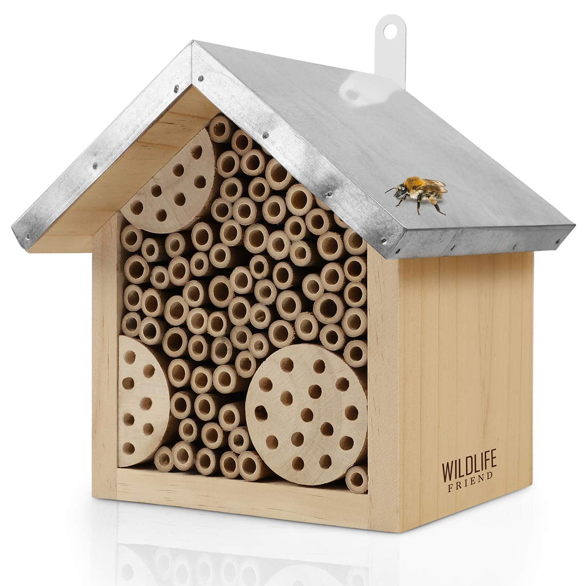 Bee Hotel - Pine Wood, Weatherproof, Untreated - Nesting Aid for Wild ...