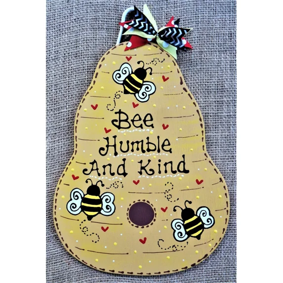 Bee Humble And Kind Sign Wall Door Hanger Plaque Bumblebee Home ...