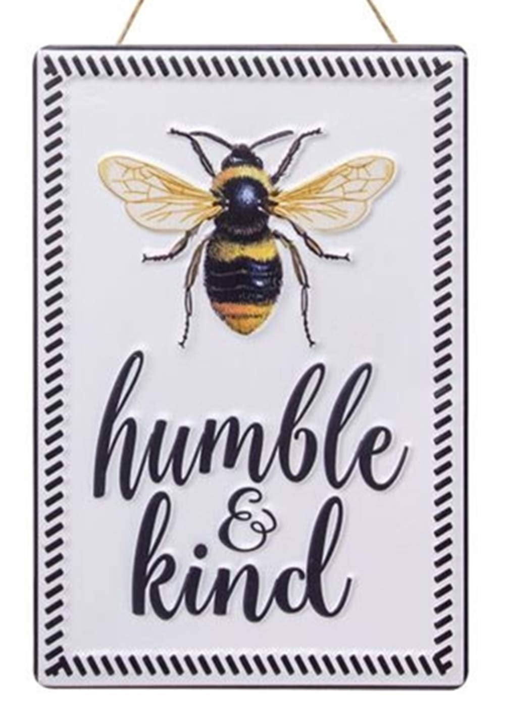Bee Humble and Kind Embossed Metal Honey bee Sign | 11.5 x 8 Inch ...