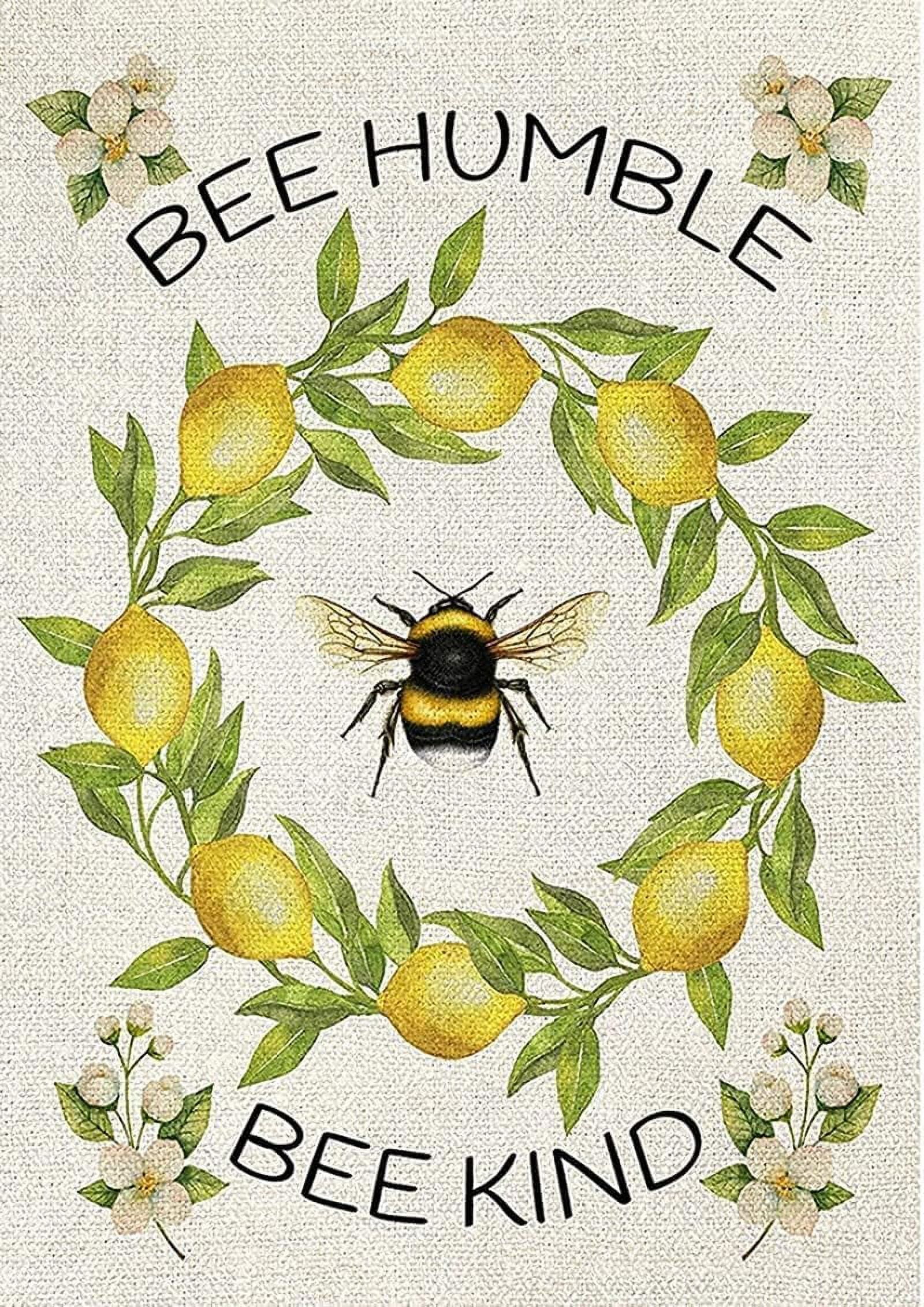 Bee Humble and Kind Garden Tin Sign Bee Wreath Sign Garden Outdoor Yard ...