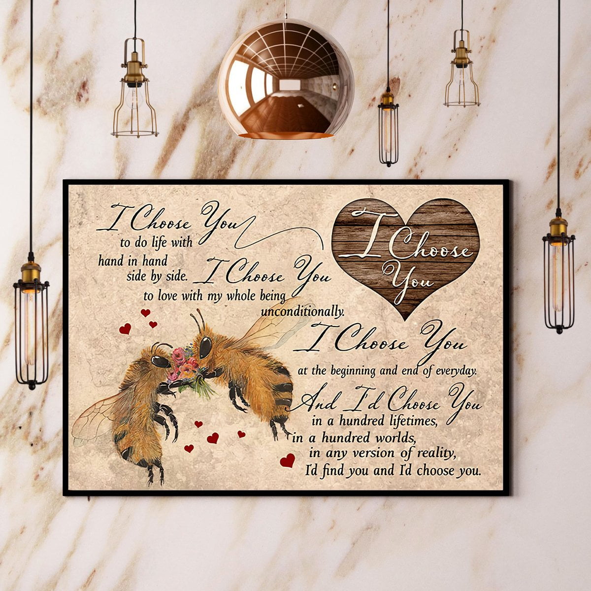 Bee I Choose You To Do Life With Hand In Hand Poster No Frame Matte ...