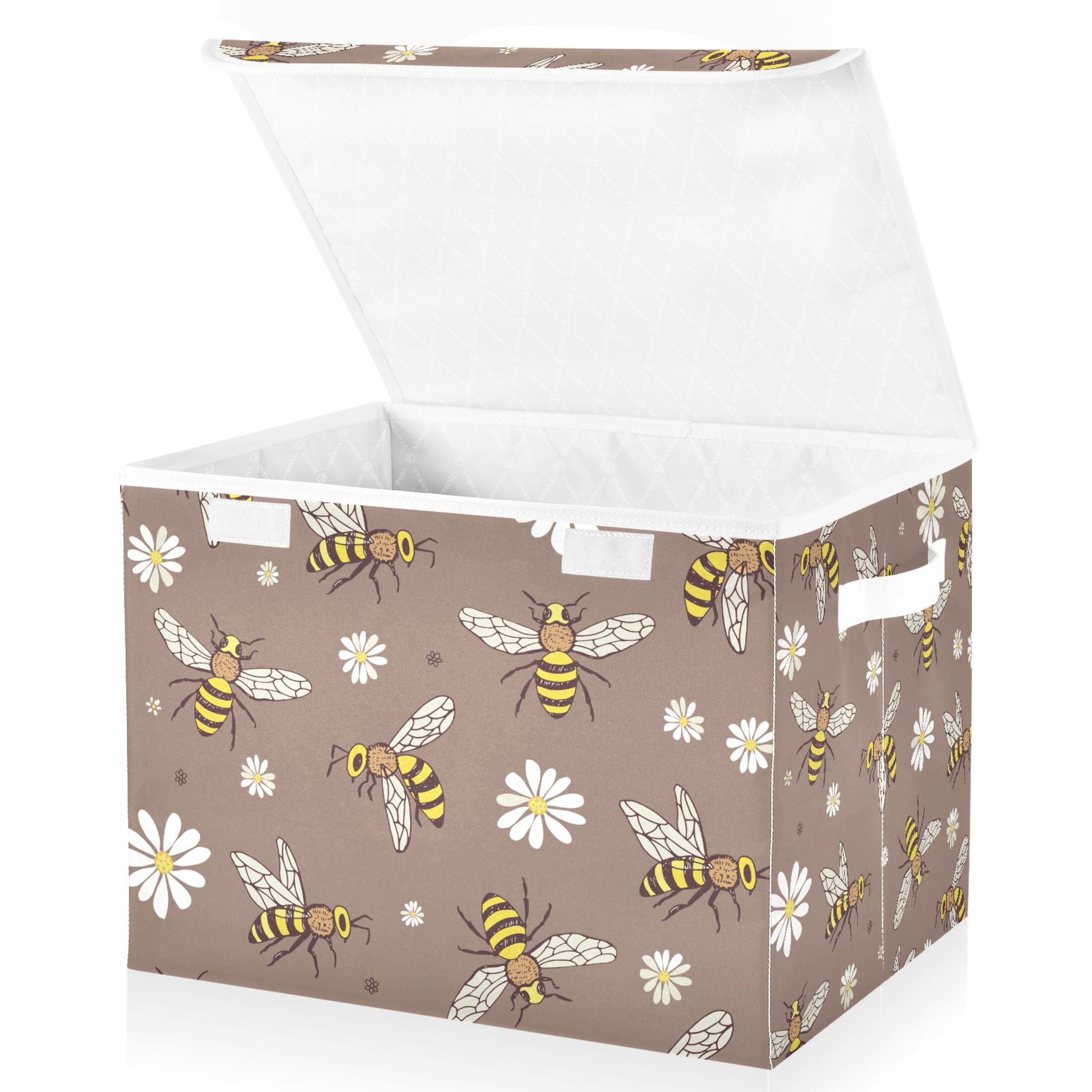 Bee Insects Cartoon Large Lidded Storage Bin Foldable Storage Boxes ...
