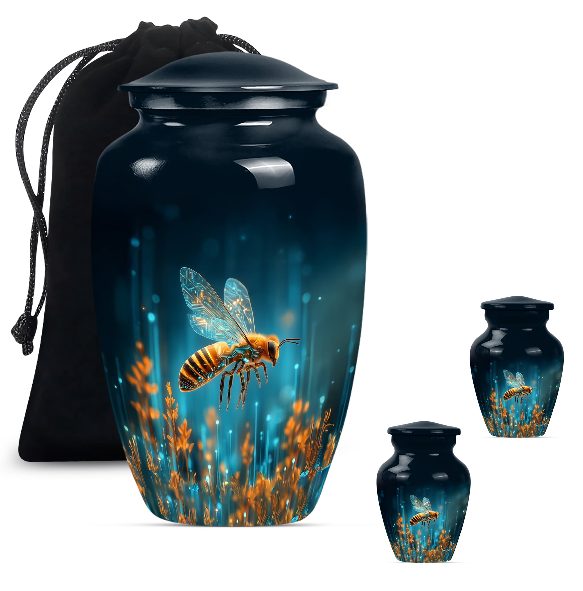 Bee Keepsake Urn For Ashes - Purple Urns For Human Ashes - Cremation ...