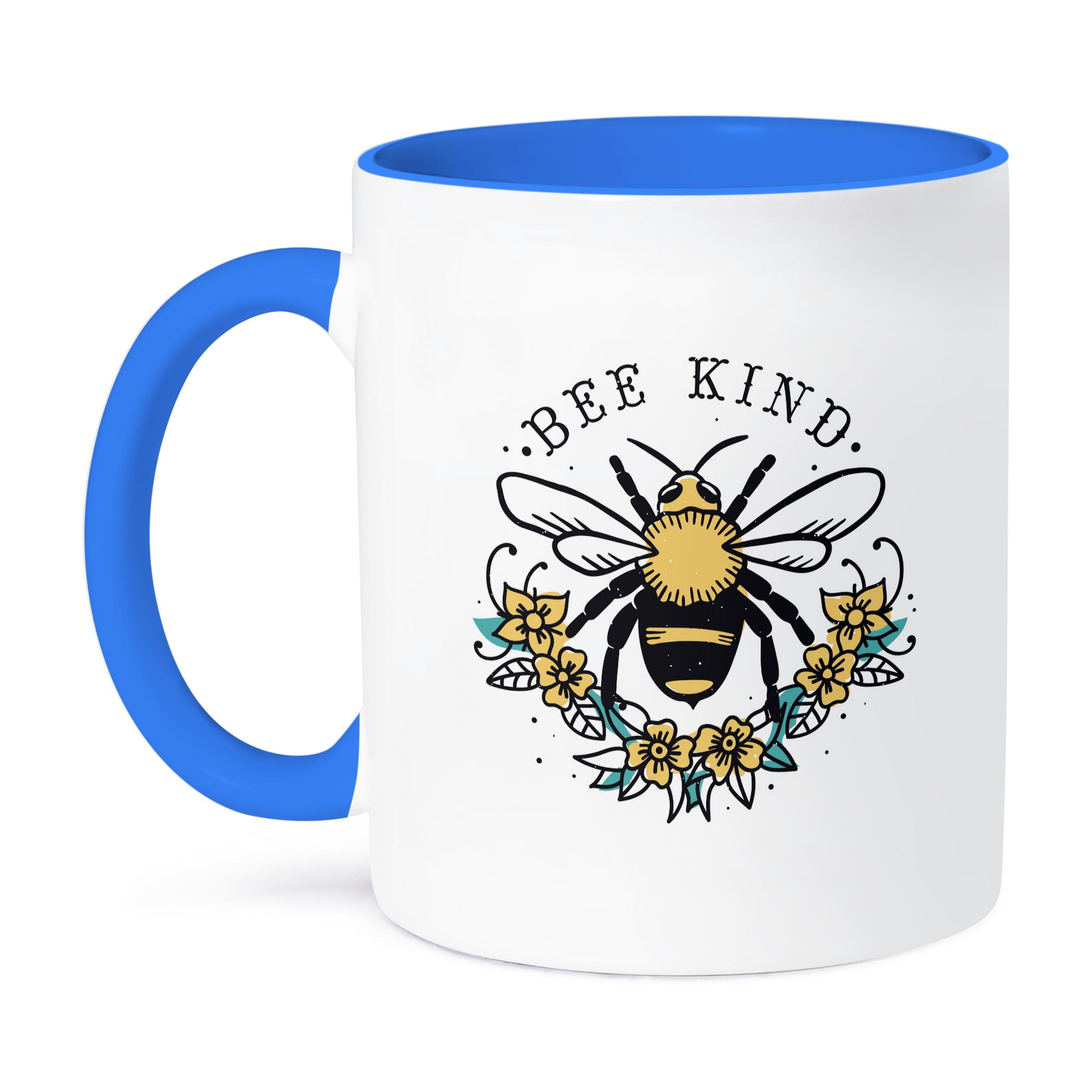 Bee Kind Honey Bee, 15oz Two-Tone Blue Mug - Walmart.com