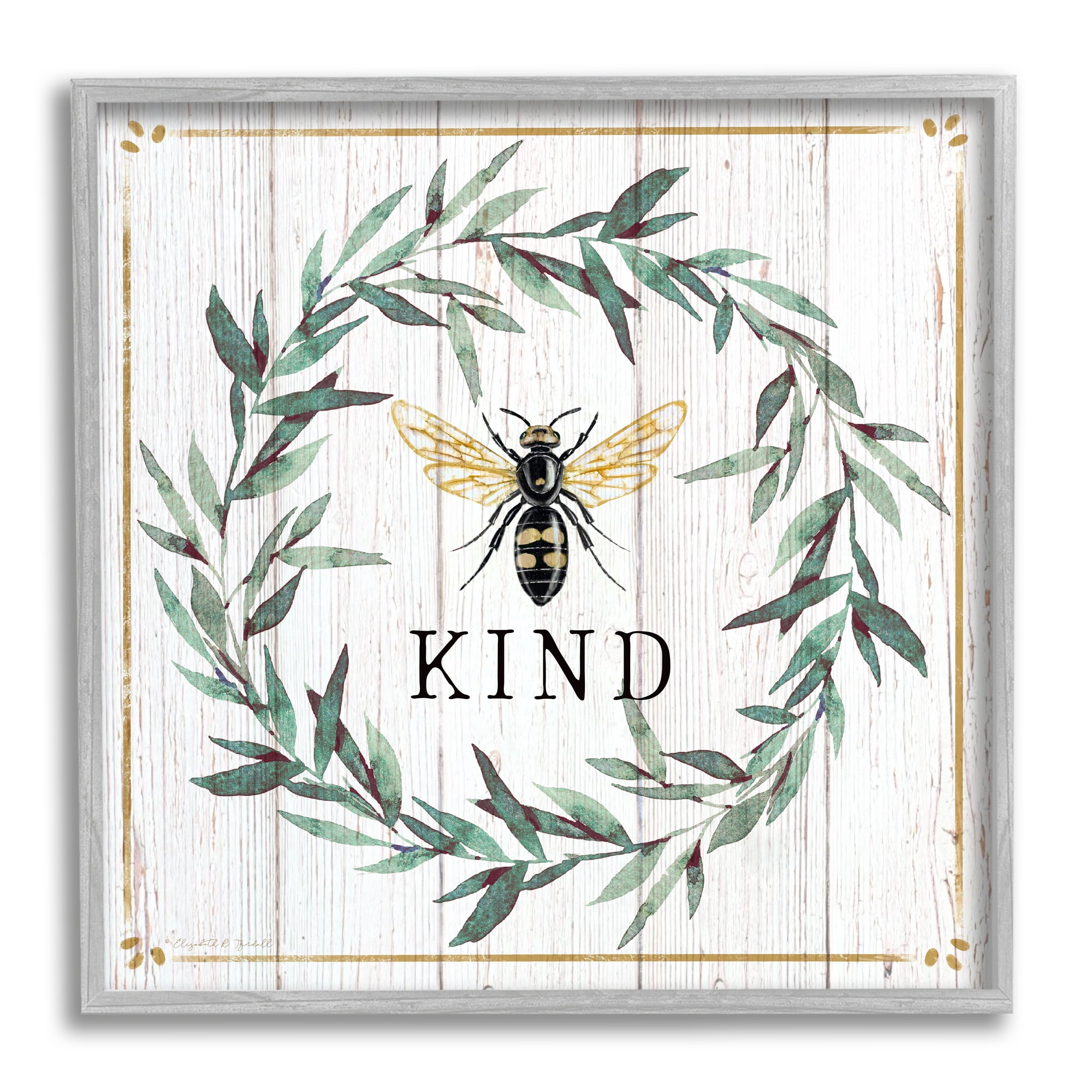 Bee Kind Phrase Country Farm Insect Pun Animals & Insects Framed Art ...