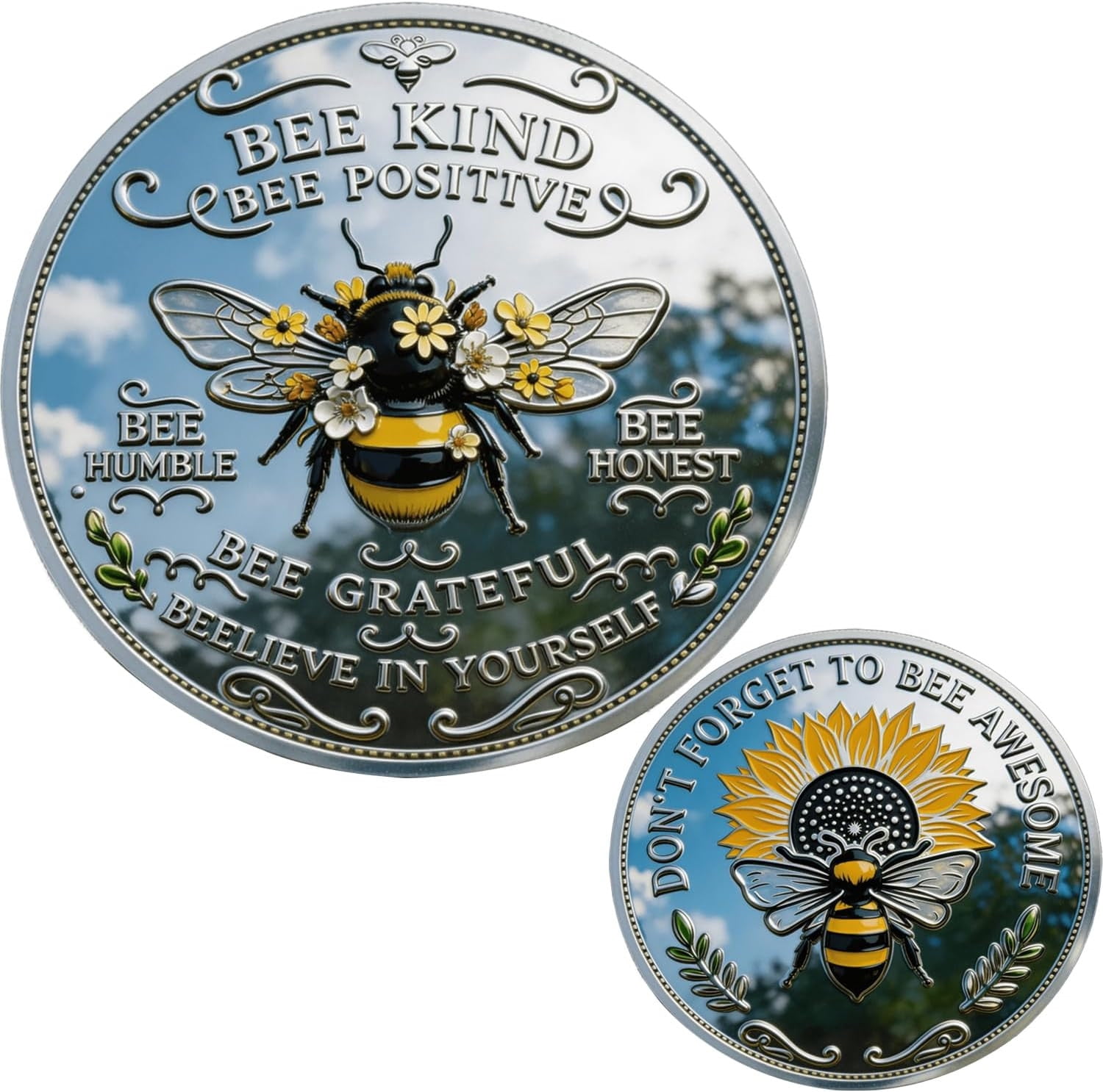 Bee Kind Positivity Commemorative Coin, Inspirational Bee Token, Bee ...