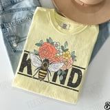 Bee Kind Shirt Floral Bee Tee Inspirational Positivity T Shirt ...