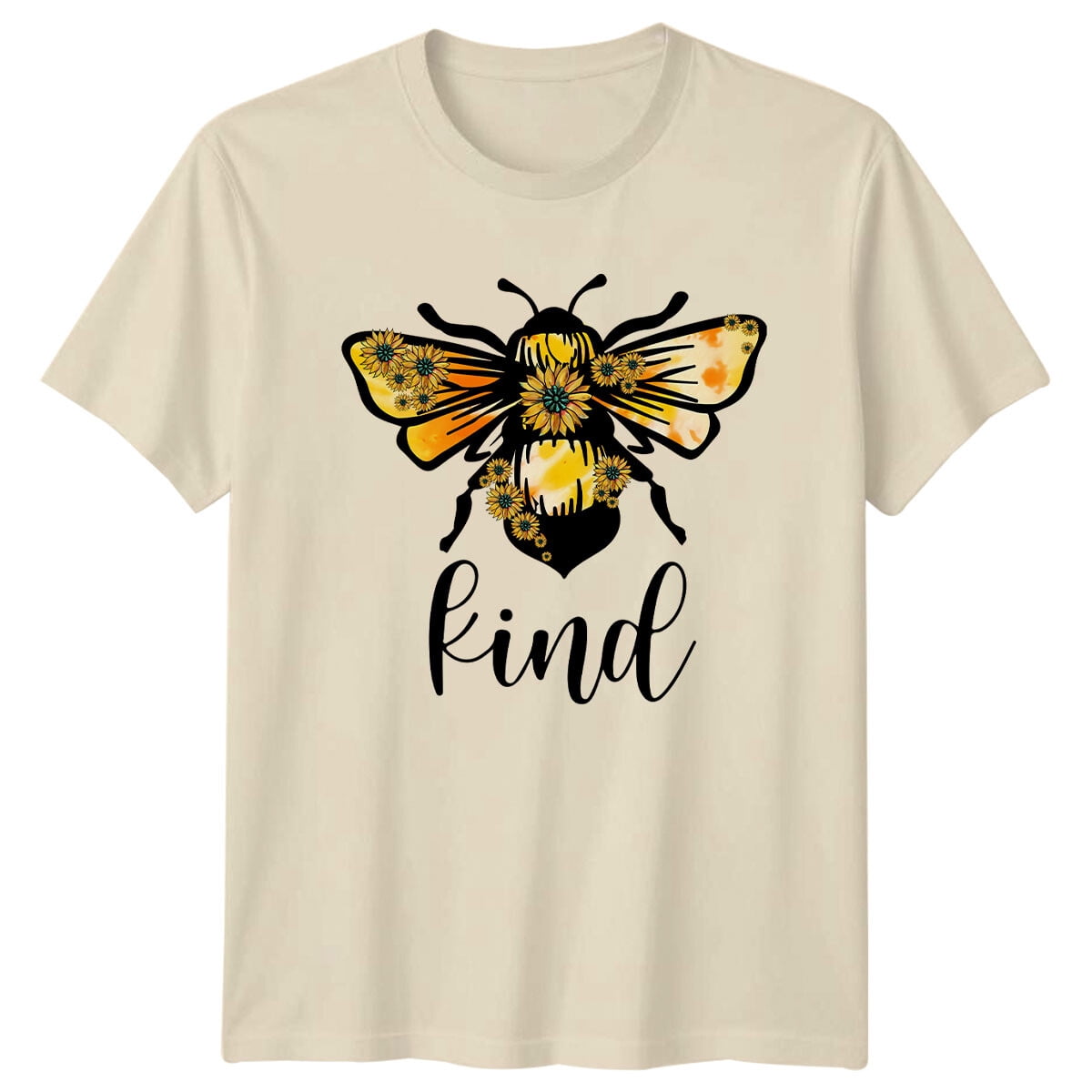 Bee Kind Sunflower Graphic T-Shirt, Inspirational Quote T-Shirt ...