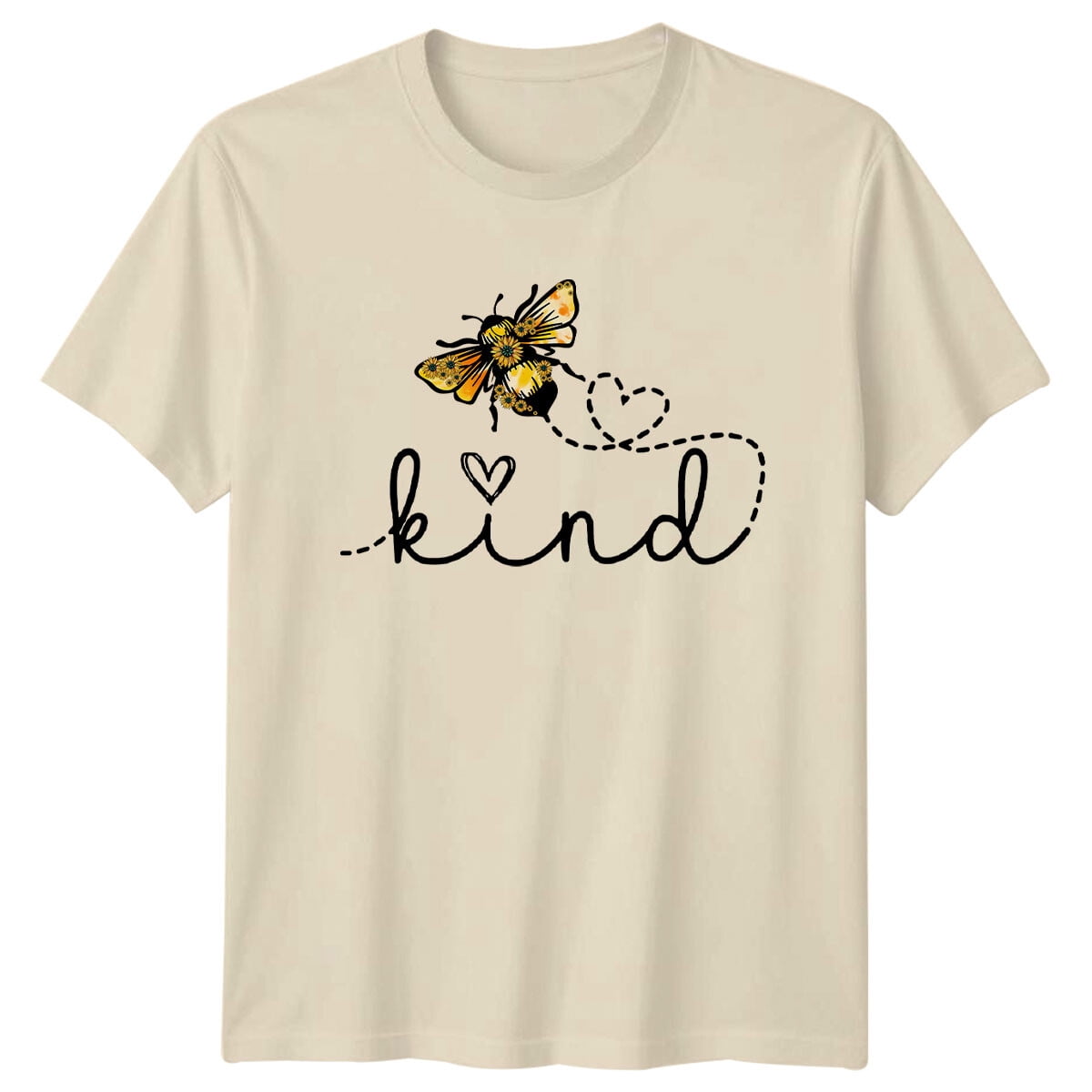 Bee Kind T-Shirt, Floral Bee with Heart, Inspirational Slogan Tee ...