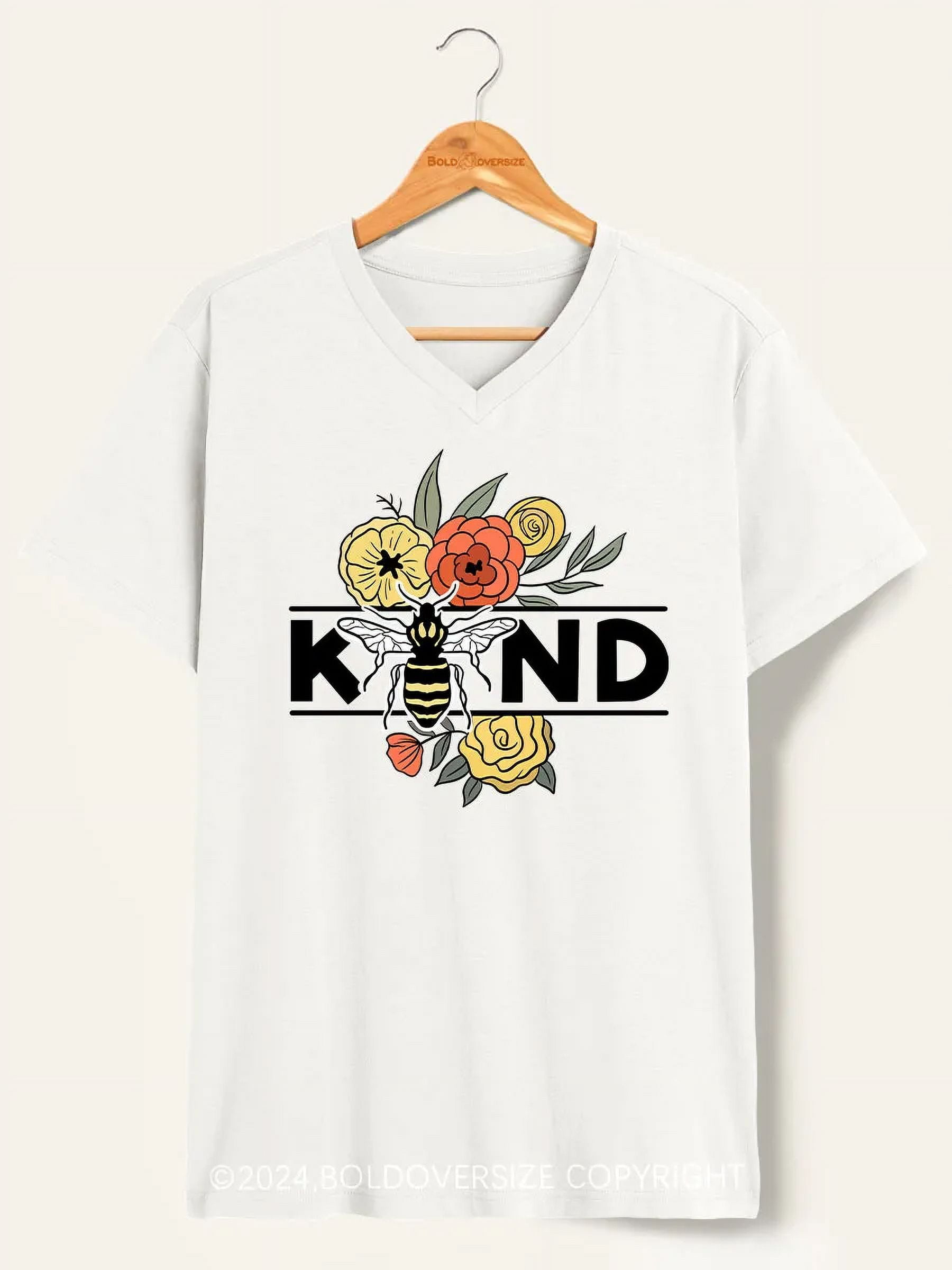 Bee Kind V-Neck Tee - Walmart.com