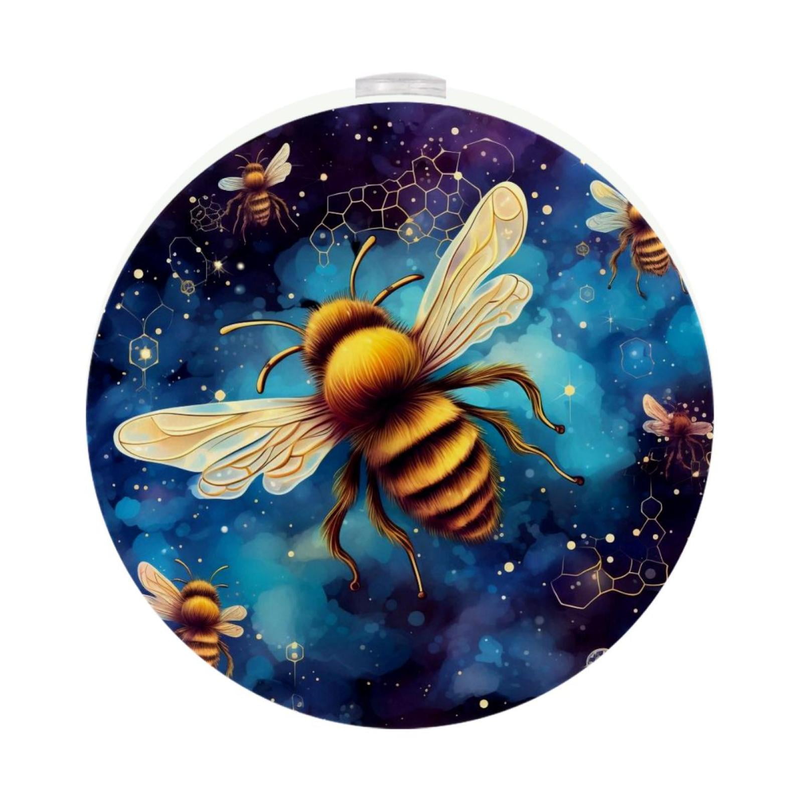 Bee LED Round Night Light - 2 Pack, Plug-in Motion Sensor Wall Lamp for ...