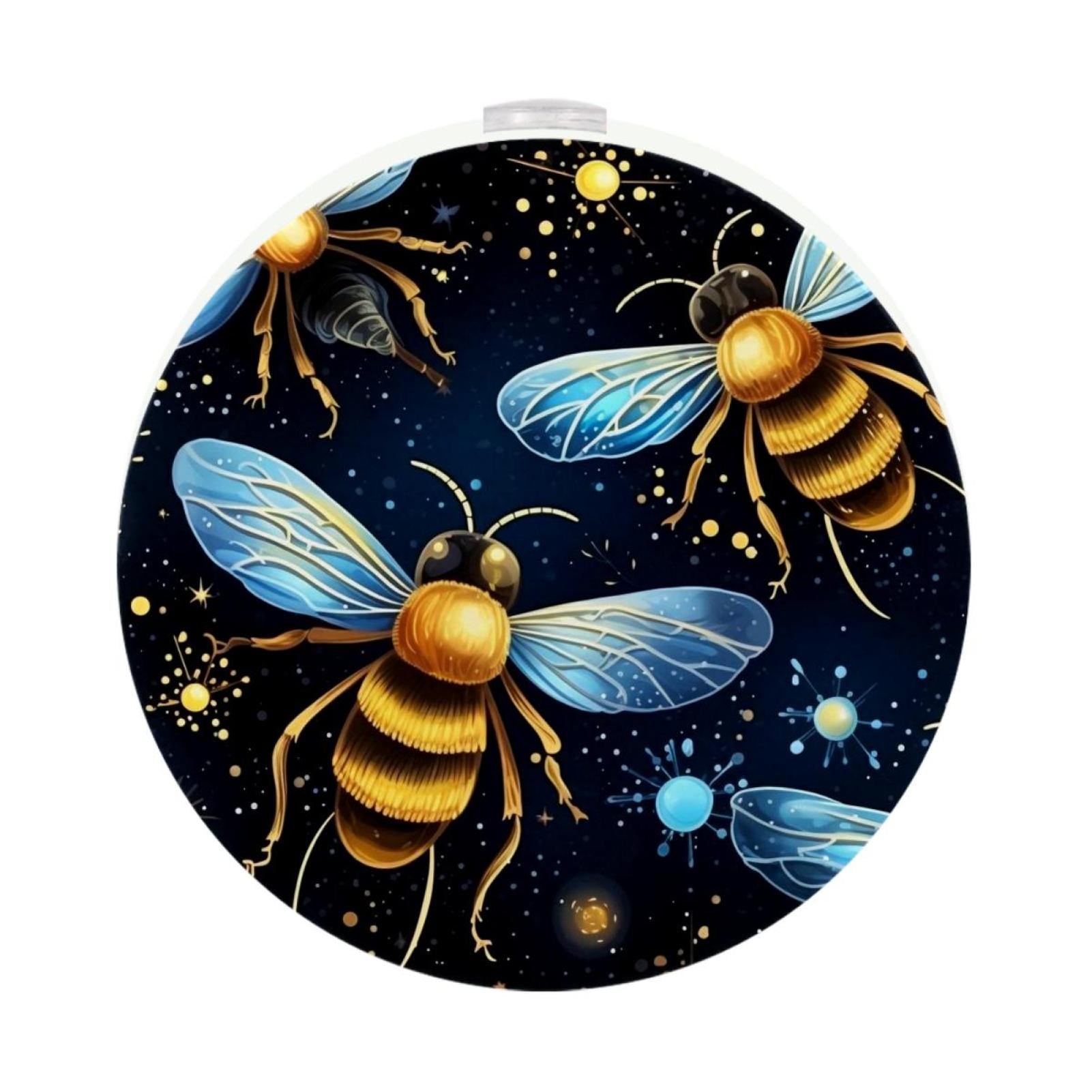 Bee LED Round Night Light-2PCS, Energy Efficient Plug-in Bedroom ...