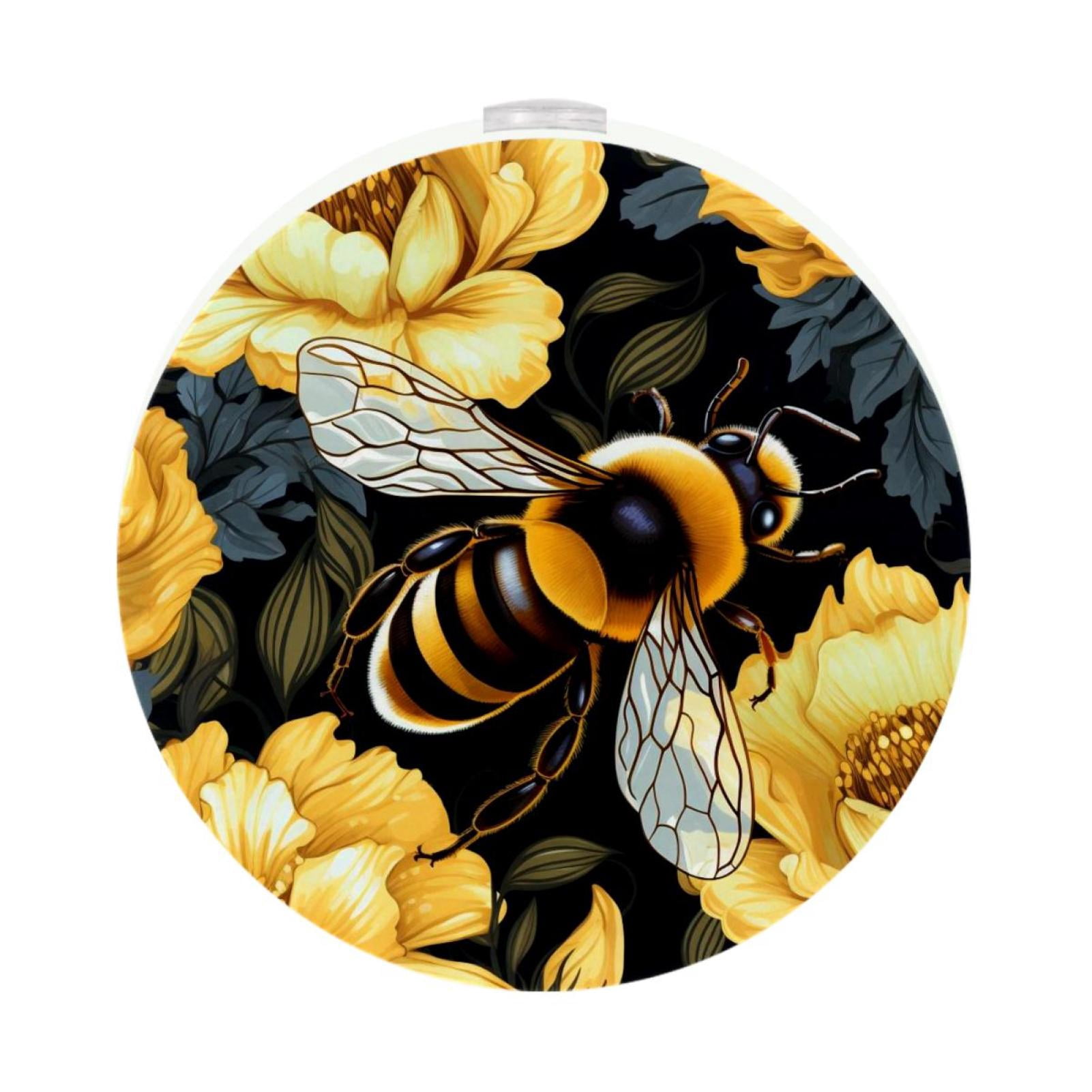 Bee LED Round Night Light-2PCS, Energy Efficient Plug-in Bedroom ...