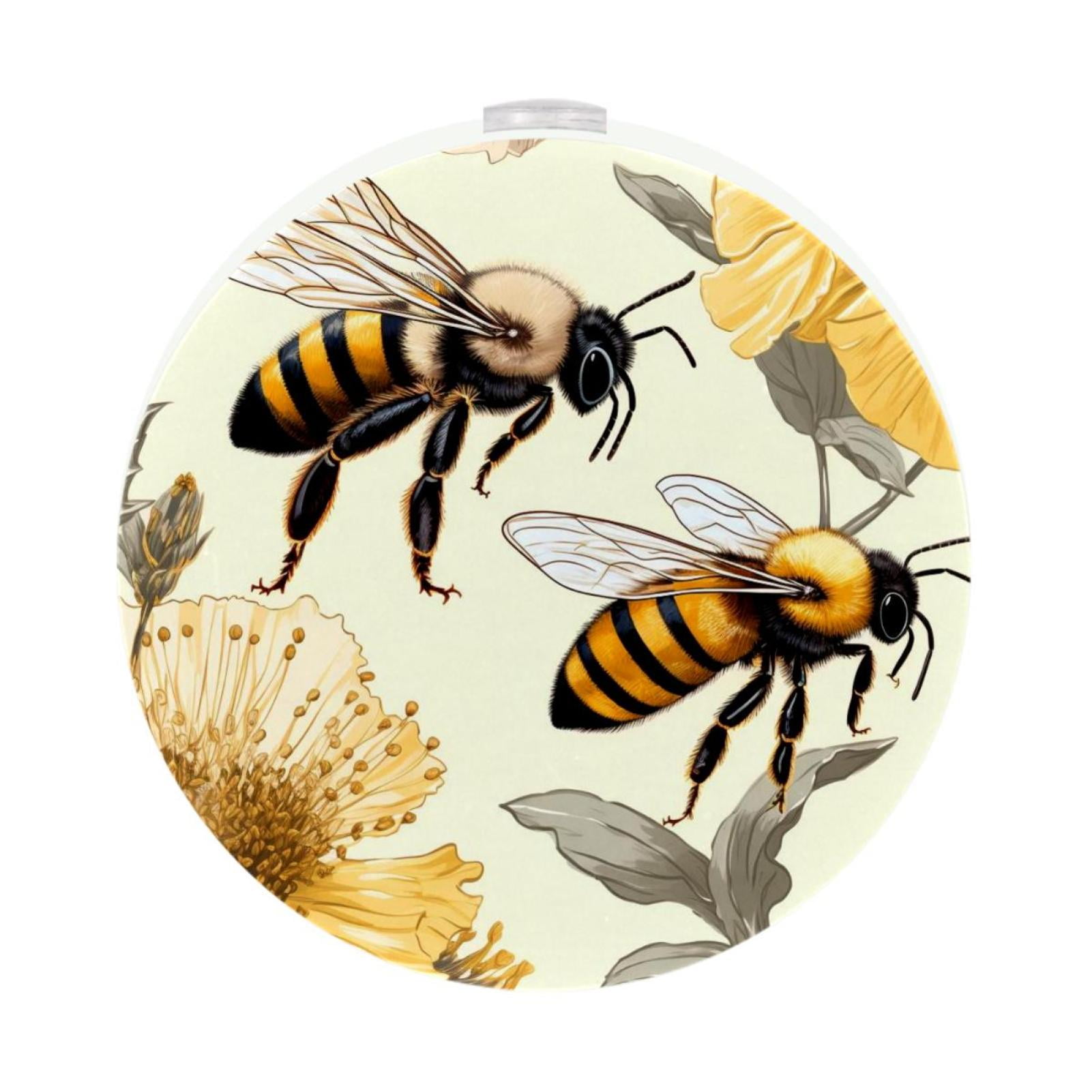 Bee LED Round Night Light-2PCS, Energy Efficient Plug-in Bedroom ...