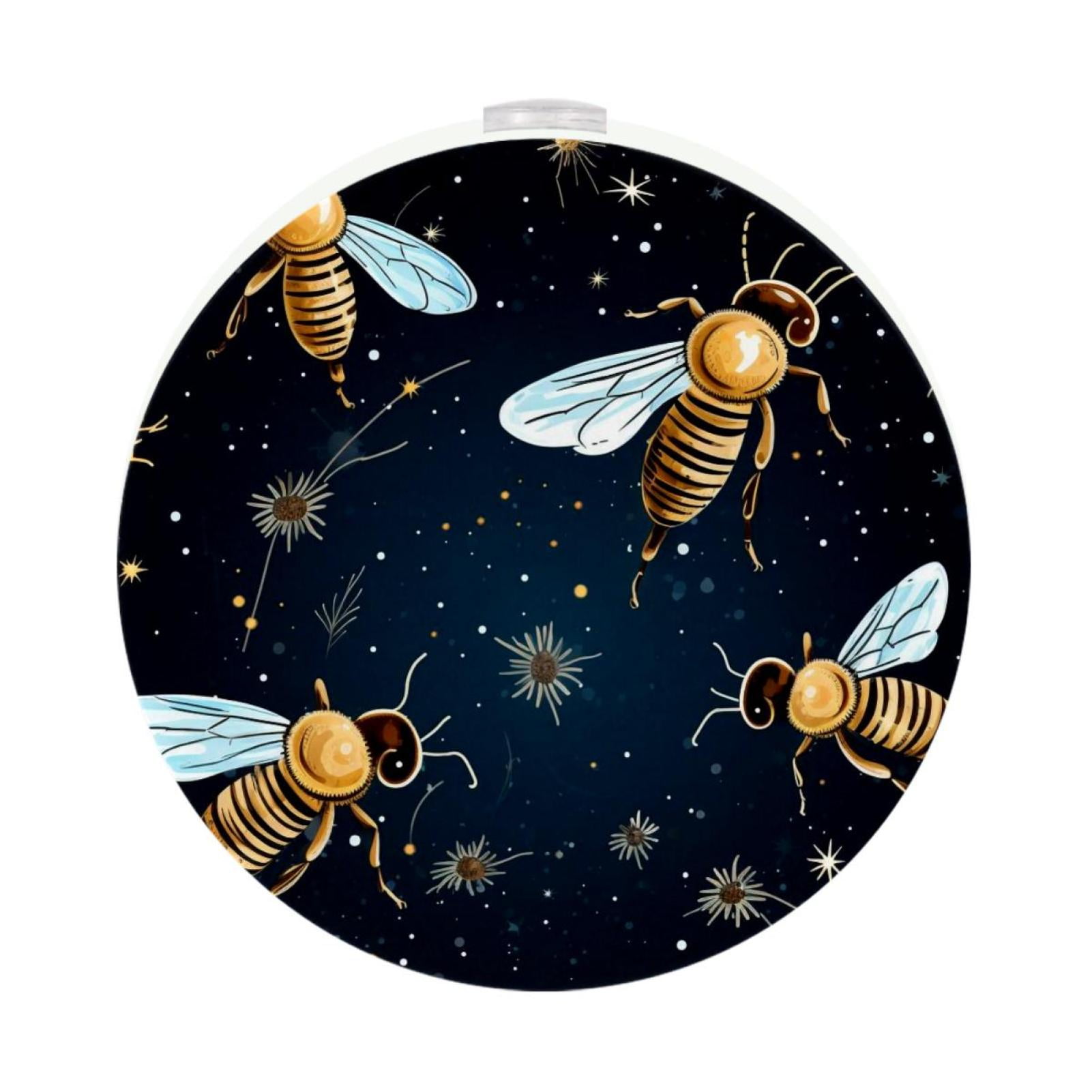 Bee LED Round Night Light - 2PCS, Plug-in Dusk-to-Dawn Sensor, Energy ...