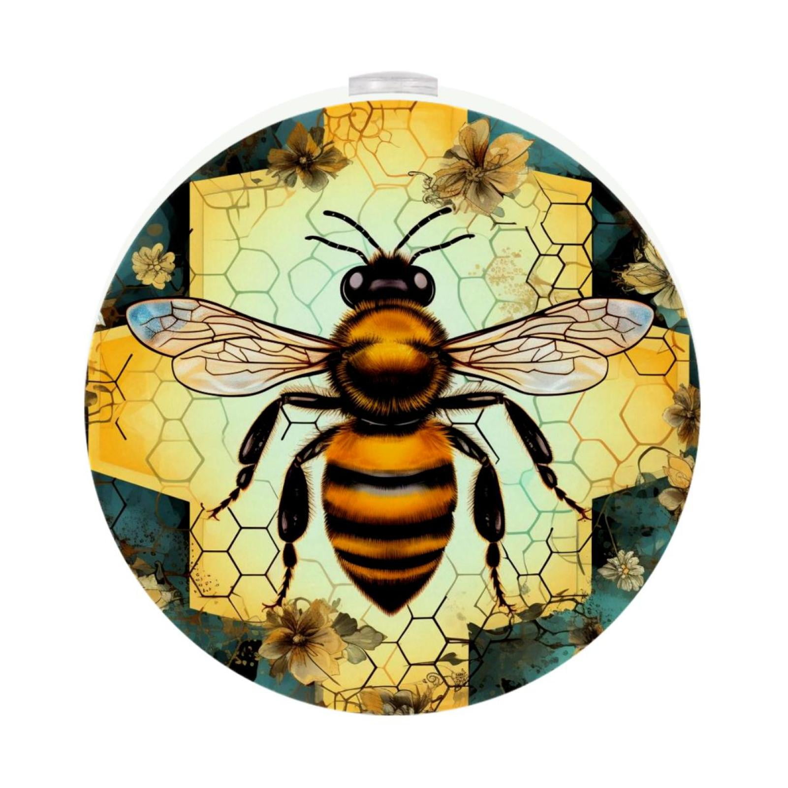 Bee LED Round Night Light - 2PCS, Plug-in Dusk-to-Dawn Sensor, Energy ...