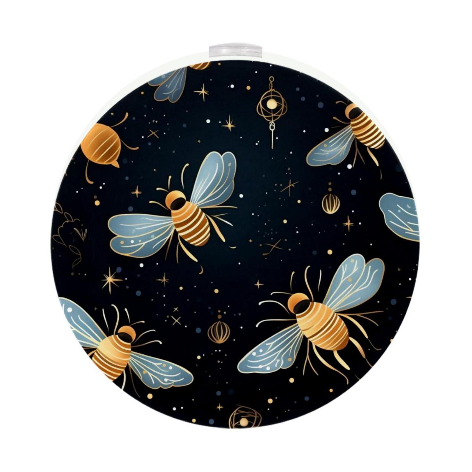 Bee LED Round Night Light-2PCS, Plug-in Mini Wall Socket Soft White ...