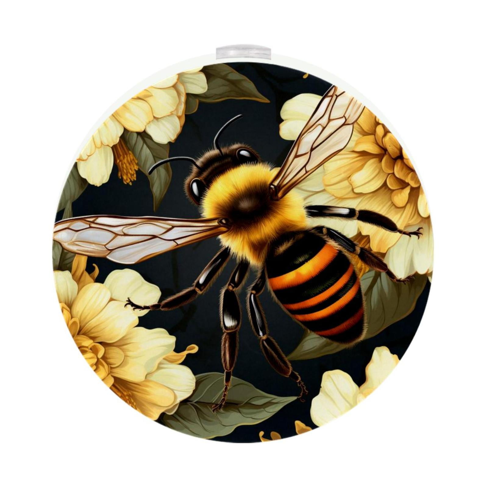 Bee LED Round Night Light - 2PCS, Soft Glow Decorative Nightlights with ...