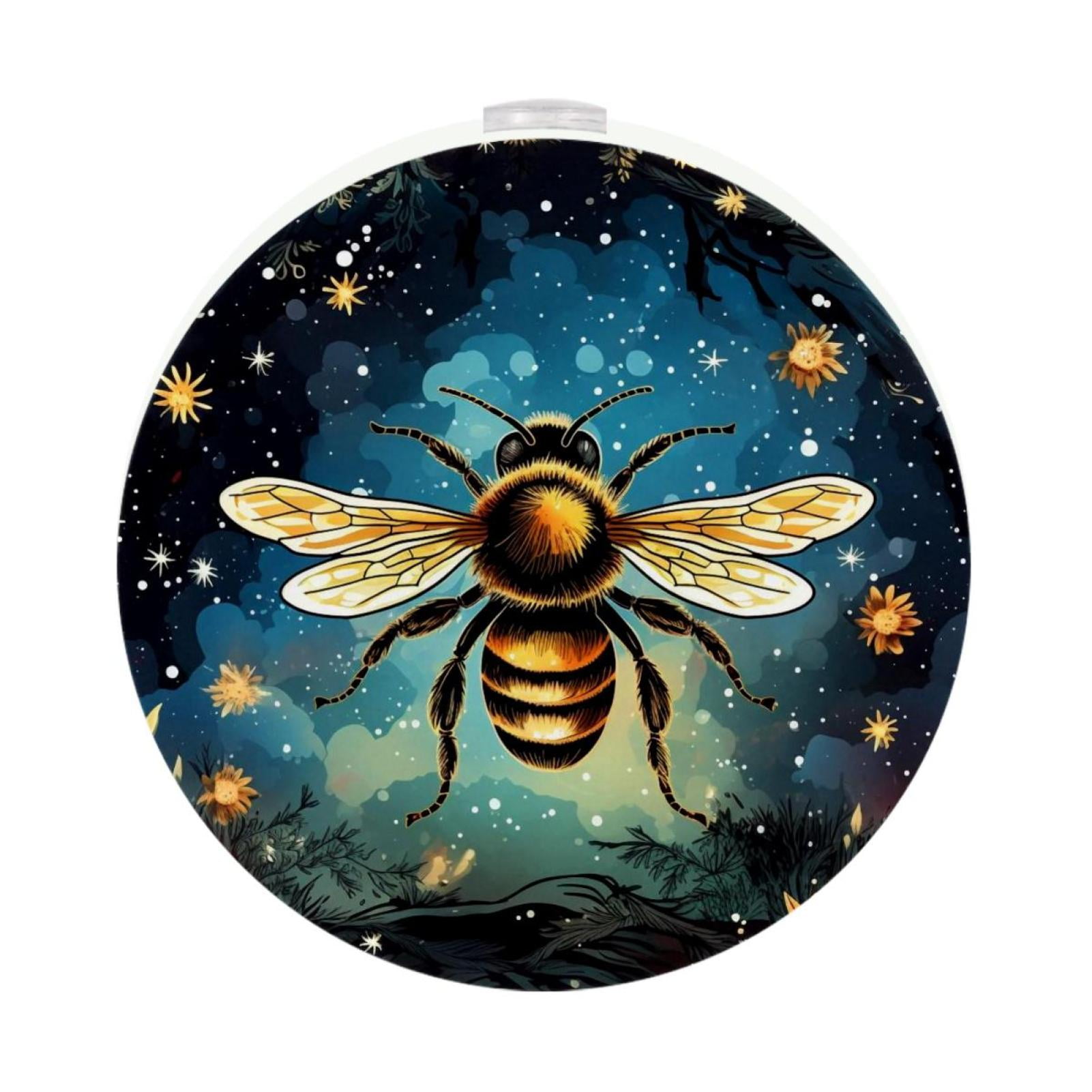 Bee LED Round Night Light-2pcs, Dimmable Plug-in Nightlight with Dusk ...