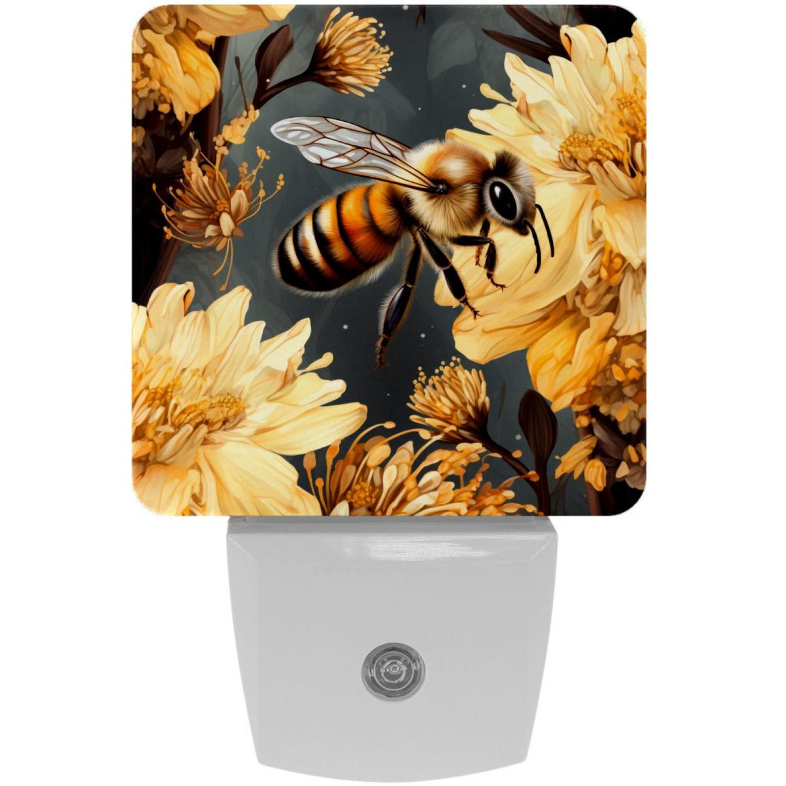 Bee LED Square Night Light - Energy Efficient Plug-in Nightlight with ...