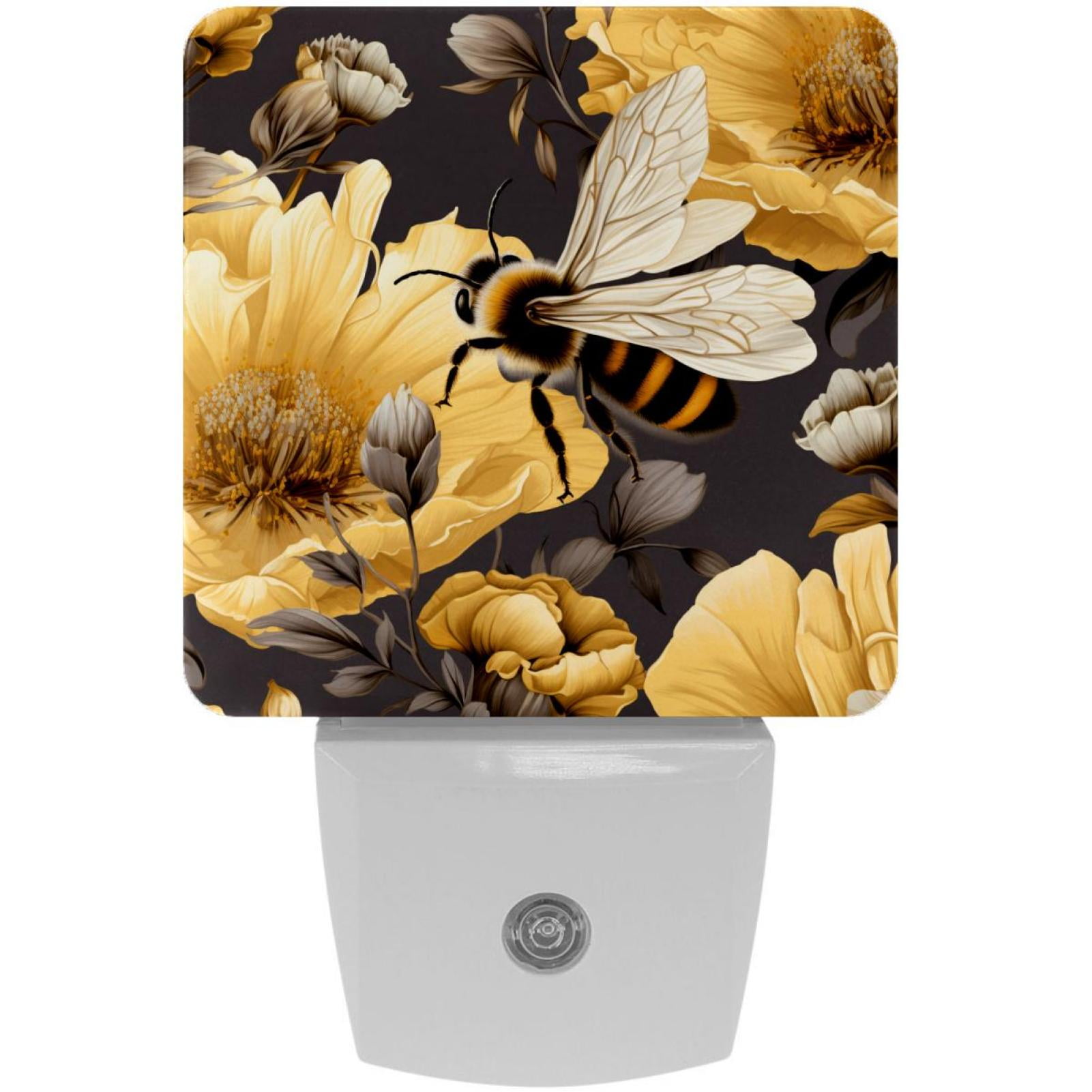 Bee LED Square Night Light - Energy Efficient Plug-in Nightlight with ...