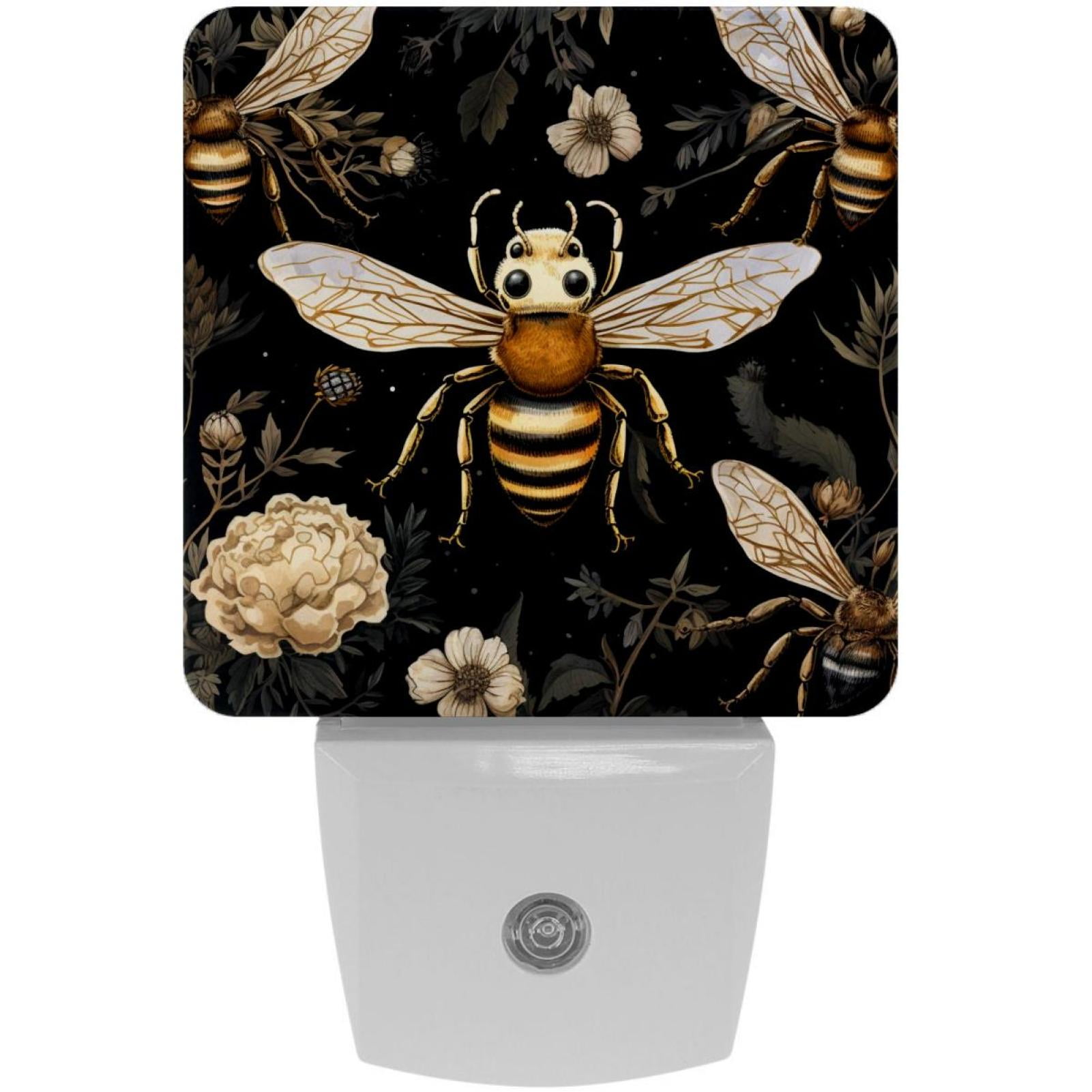 Bee LED Square Night Light - Energy Efficient Plug-in Nightlight with ...
