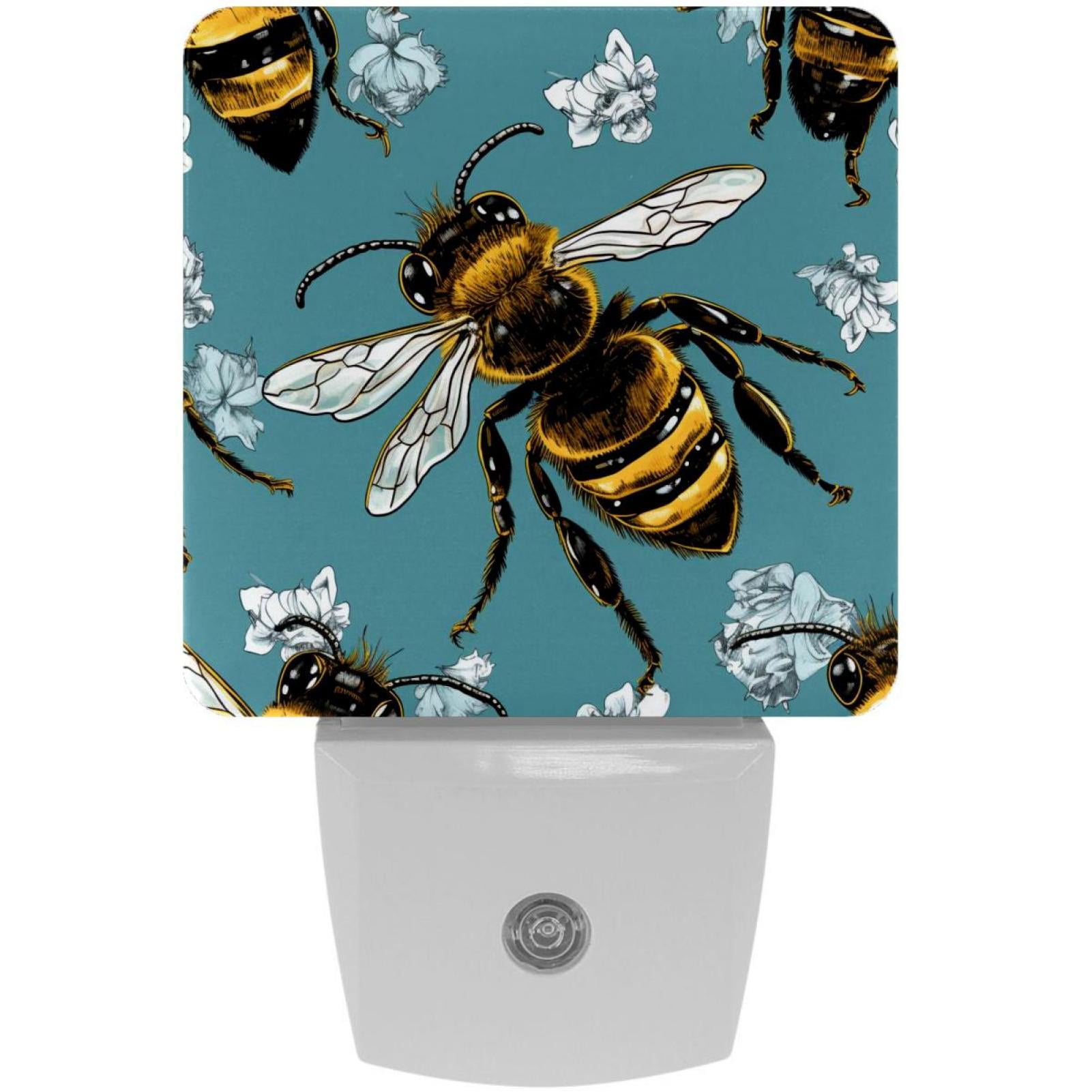 Bee LED Square Night Lights - Energy Efficient Plug-in Wall Lamp with ...