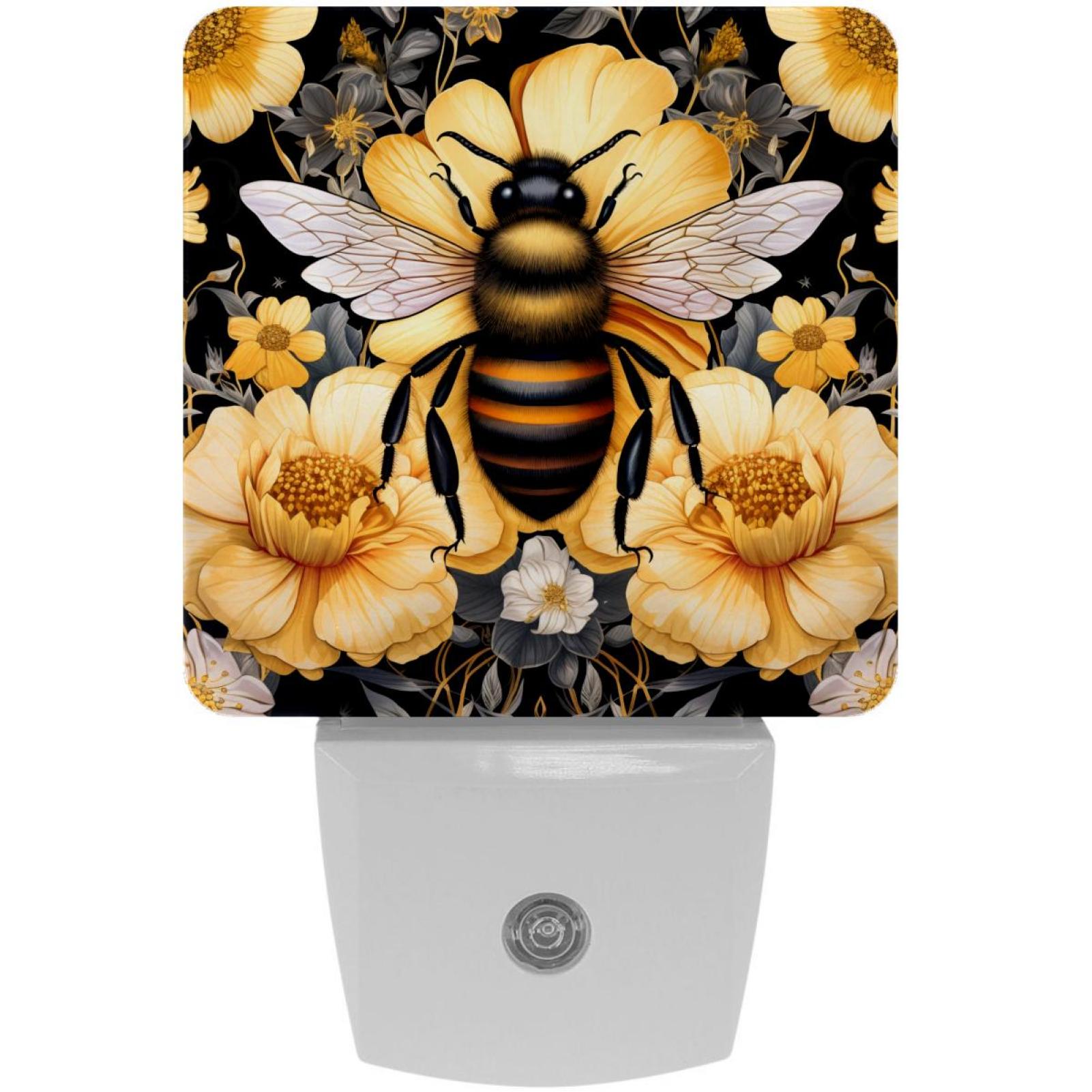 Bee LED Square Night Lights - Portable and Stylish for Bedroom and Kids ...