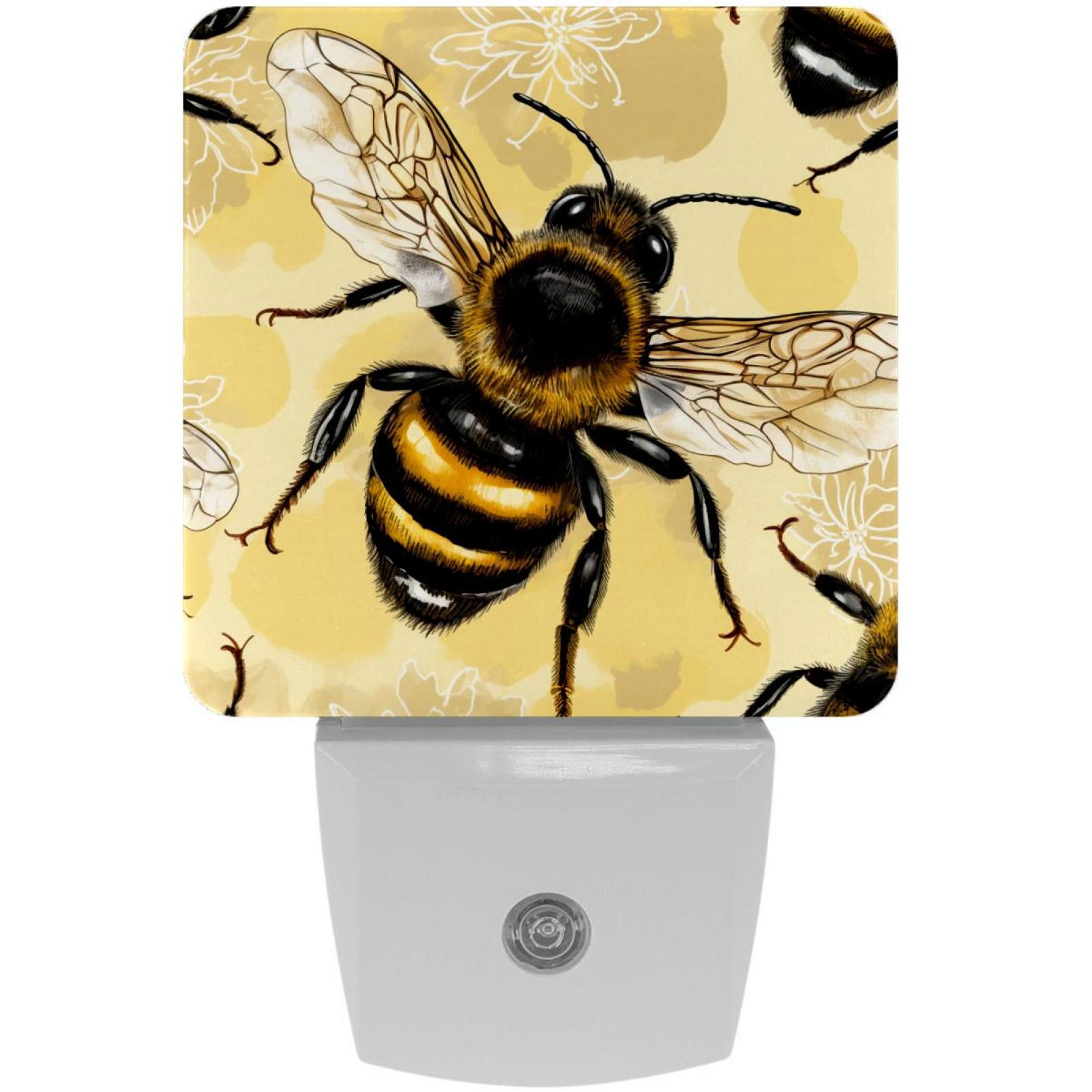 Bee LED Square Night Lights for Bedroom and Living Room, Decorative ...