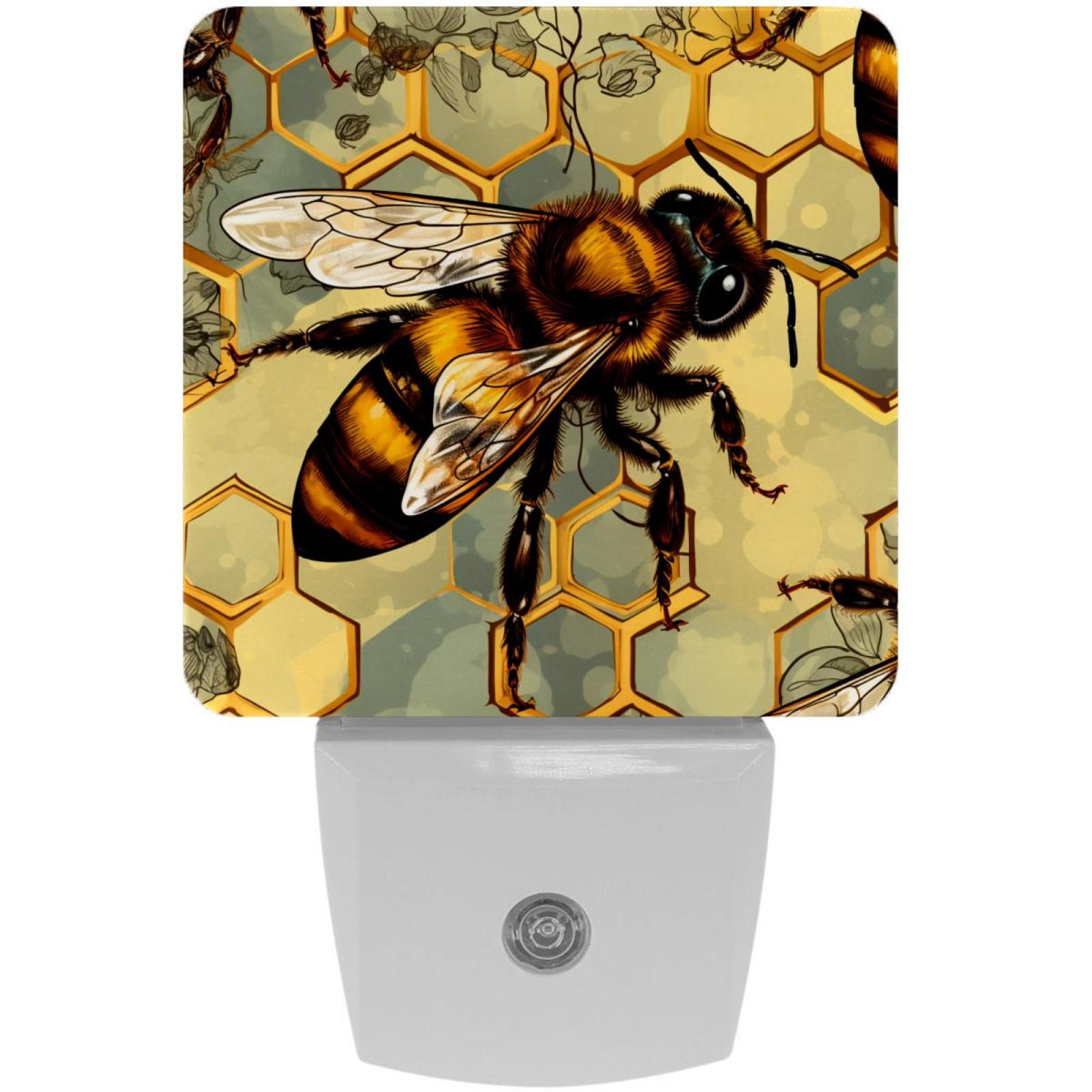 Bee LED Square Night Lights for Bedroom and Living Room, Decorative ...