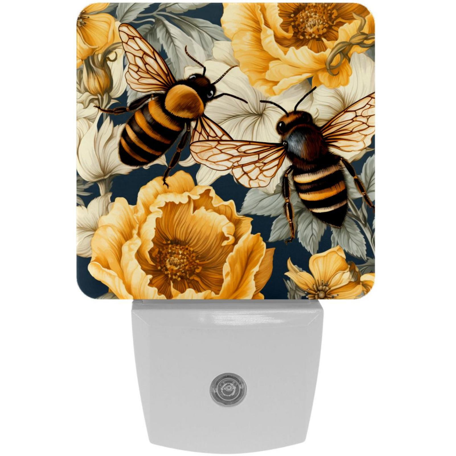 Bee LED Square Night Lights for Bedroom and Living Room, Decorative ...