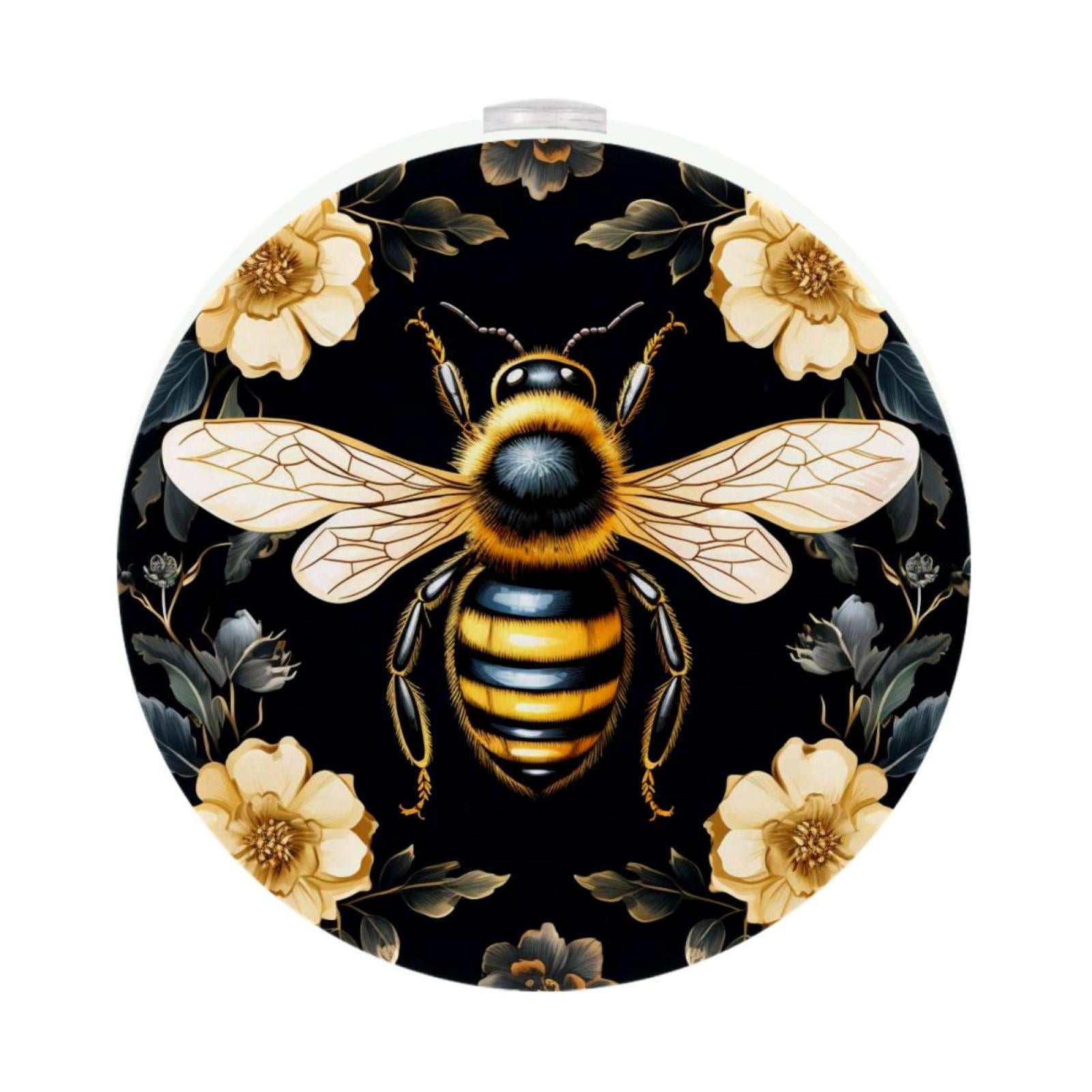 Bee Led Round Night Light-2pcs, Dimmable Plug-in Mini Wall Lamp with ...