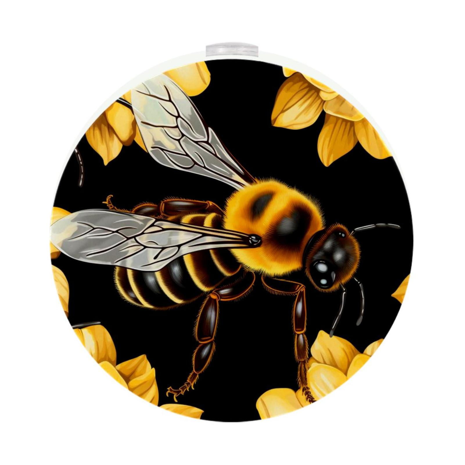 Bee Led Round Night Light-2pcs, Gentle Glow Plug in Wall Lamp for ...