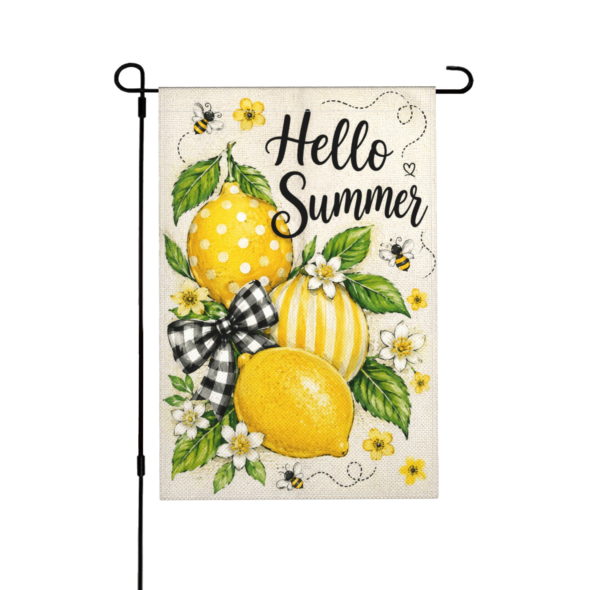 Bee Lemon Garden Flag 12 x 18 Inch Double Sided, Small Outdoor ...